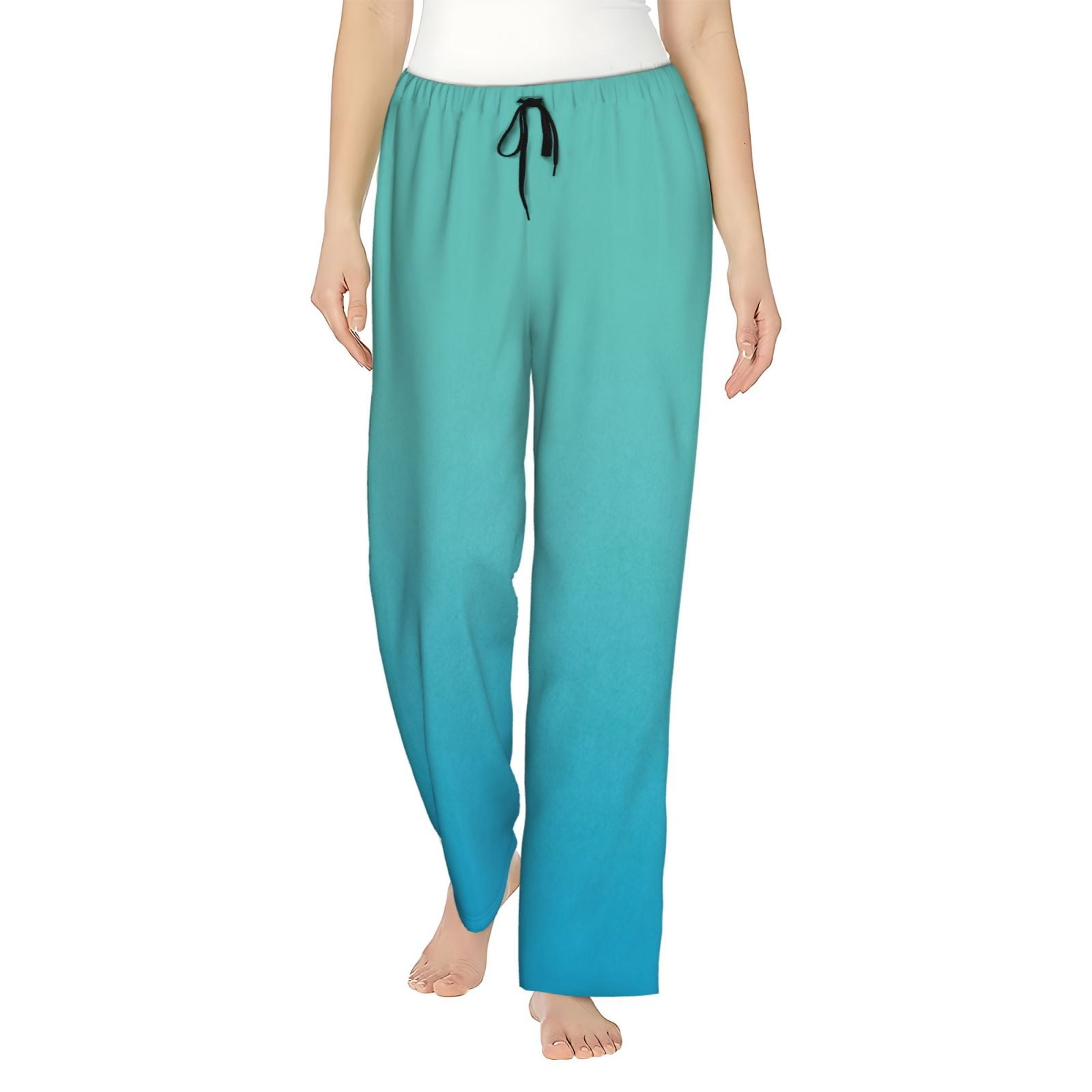 Susaid Teal Turquoise Print Women Relaxing Pajama Pants Comfy Pj ...