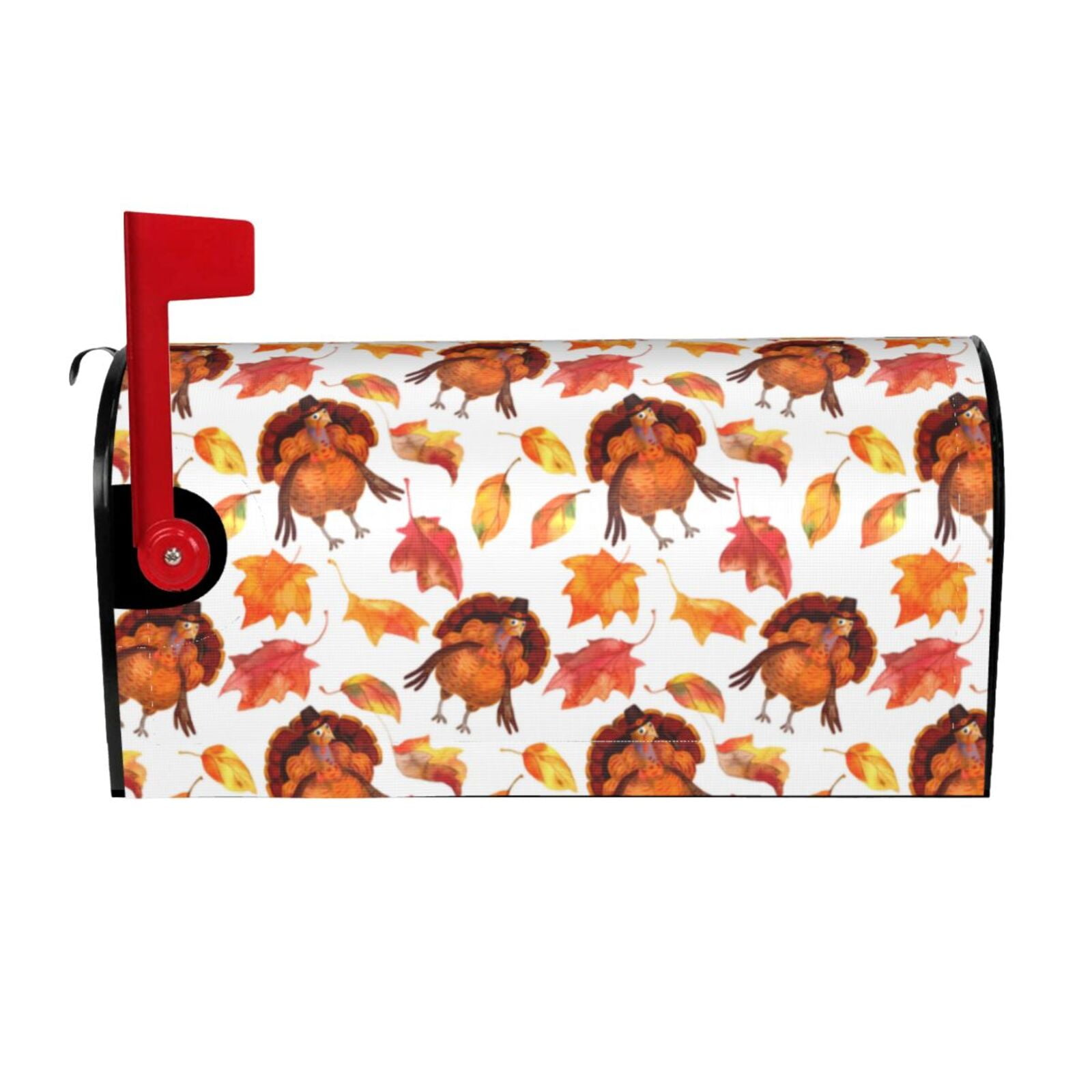 Susaid Thanksgiving Turkey Leaves Print Mailbox Covers,Magnetic ...