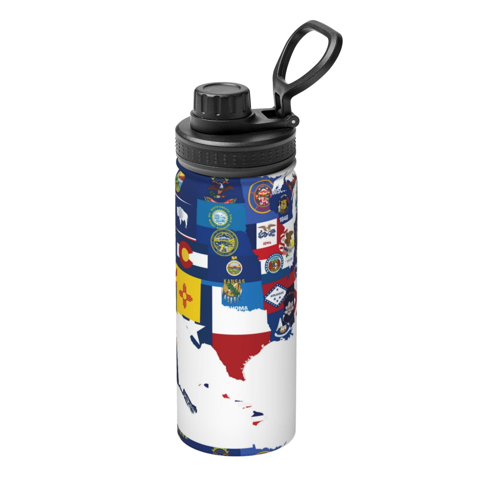 Susaid The Map Of United States Print 18oz Sports Insulated Kettle ...