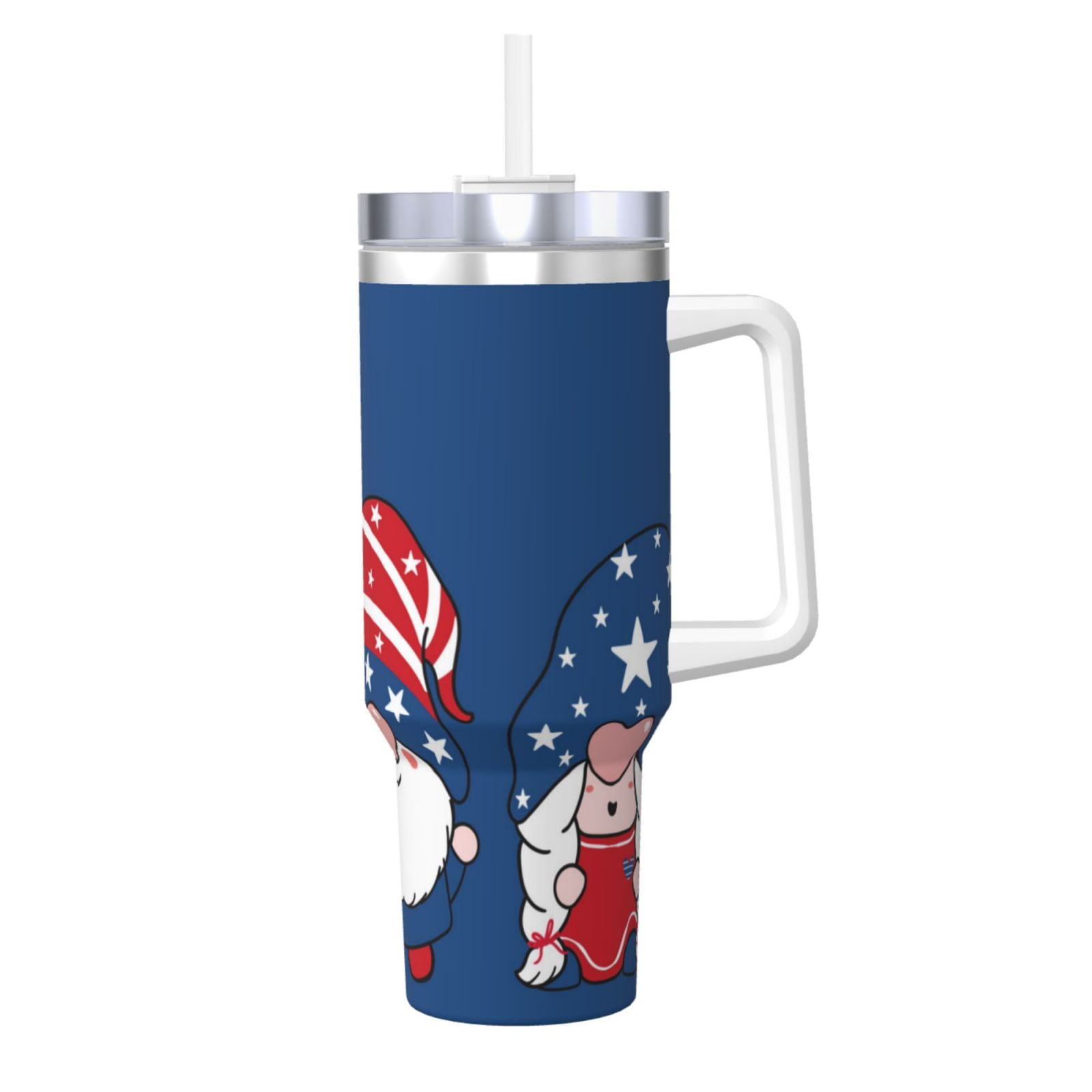 Susaid Three Gnome Independence Day Print Indoor Outdoor Straw Lid 40oz ...