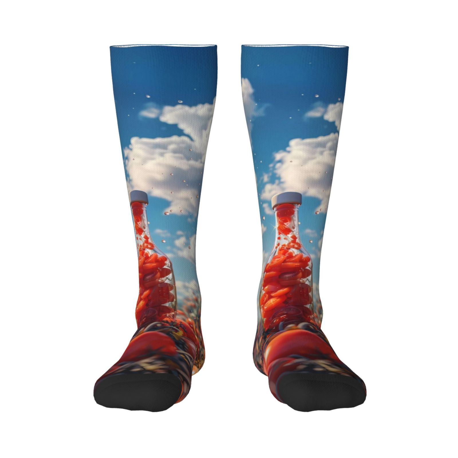 Susaid Tomato Field Bottle Print Thermal Winter Socks for Men and Women ...