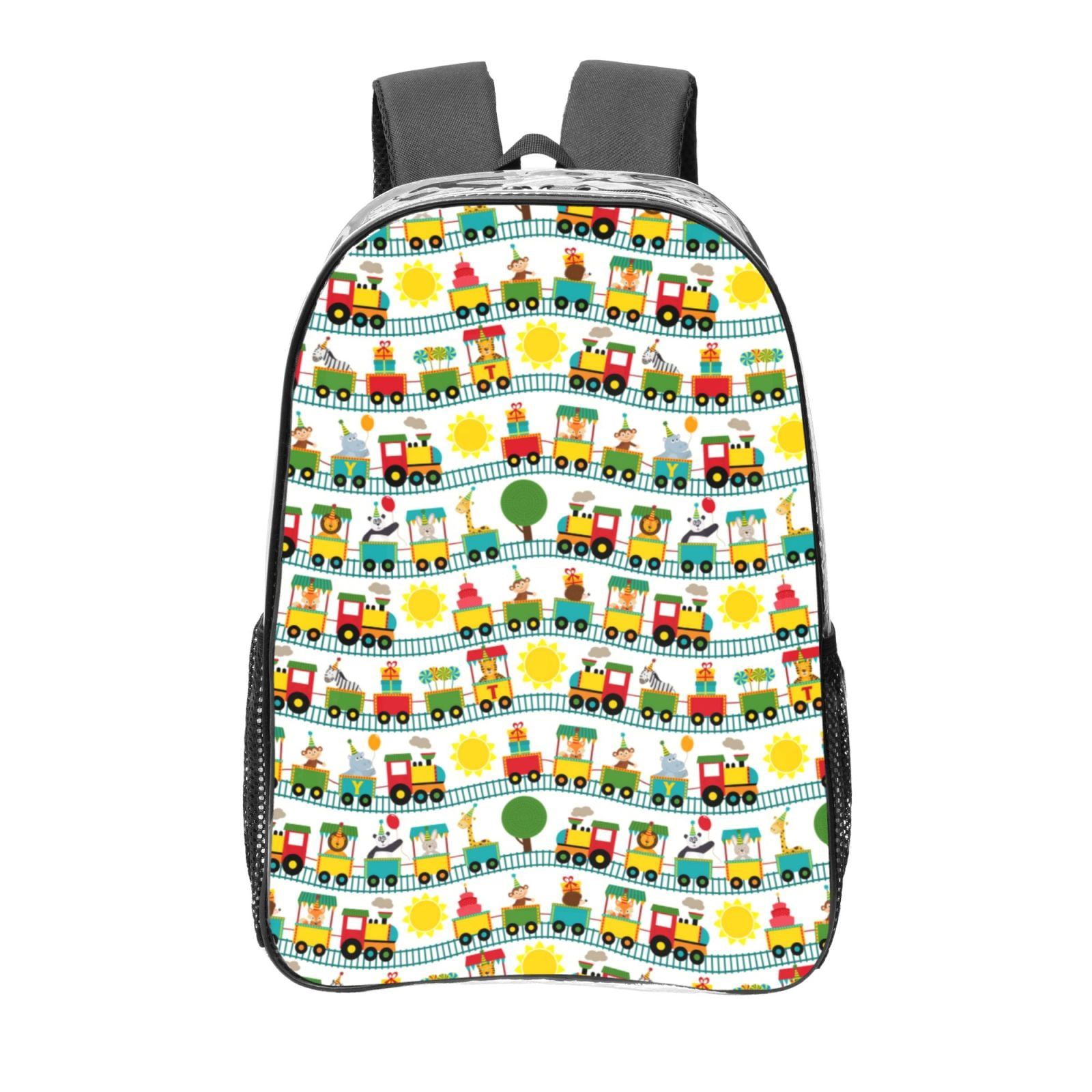 Susaid Train With Animals Print Clear Backpack See Through Transparent ...