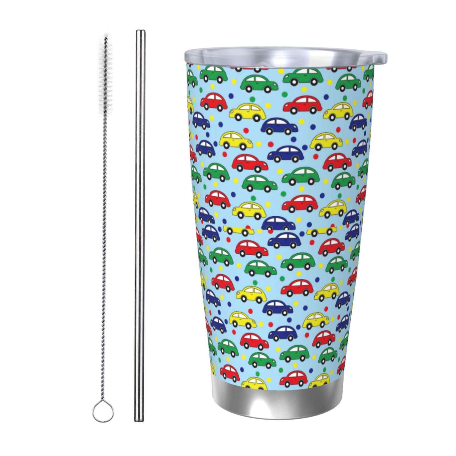 Susaid Transport Print 20oz Car Cup,Insulated Coffee Cup Fully Spill ...