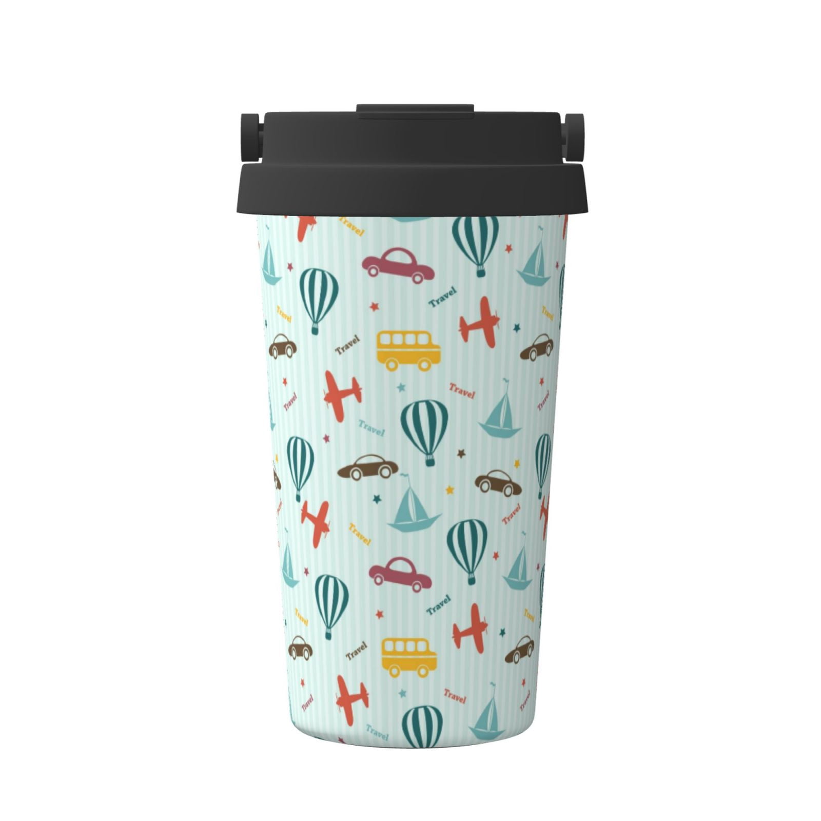 Susaid Transport Travel Print Coffee Travel Mug, Insulated Coffee Mug ...