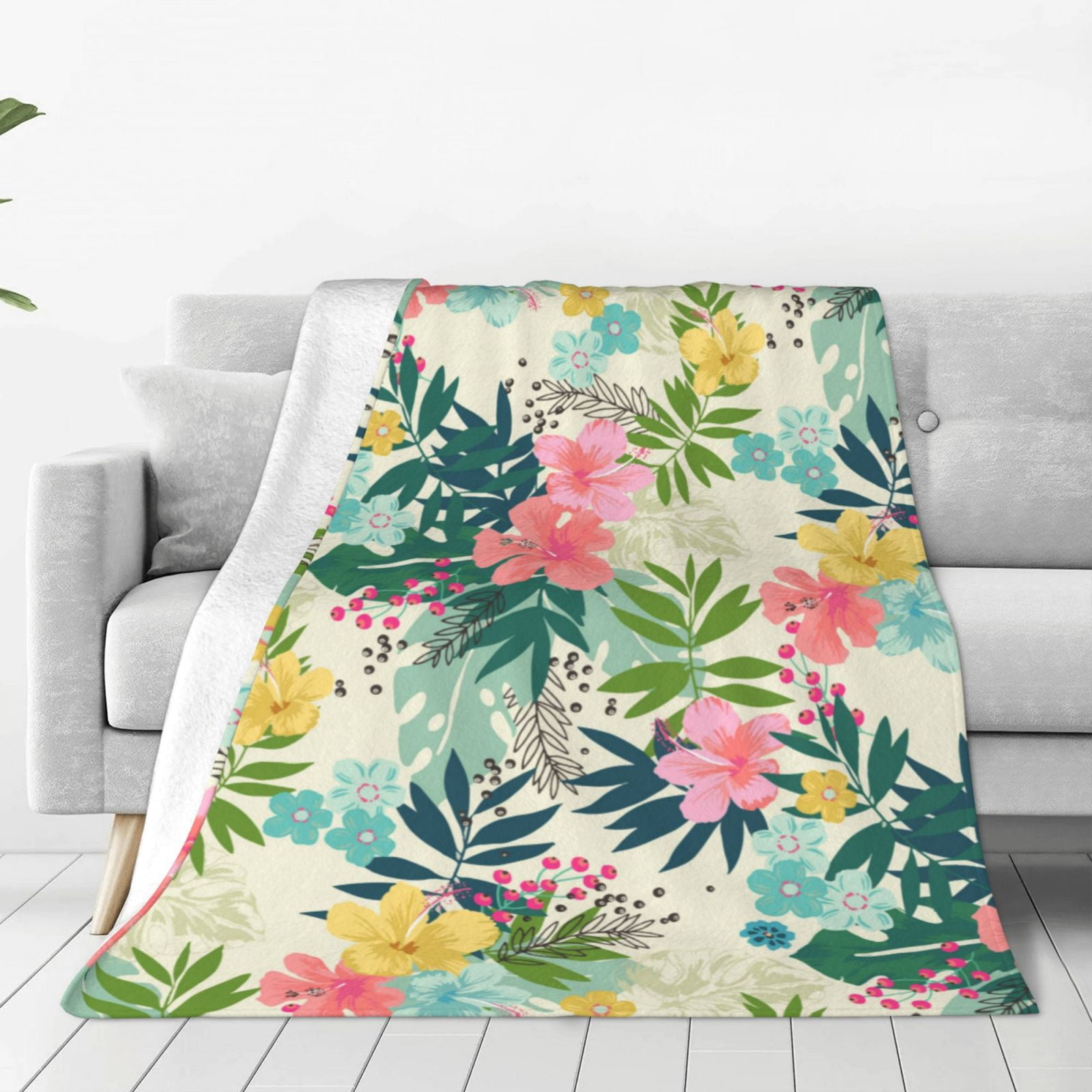 Susaid Tropical Flowers Print Microfiber Cleaning Cloth, Multi ...