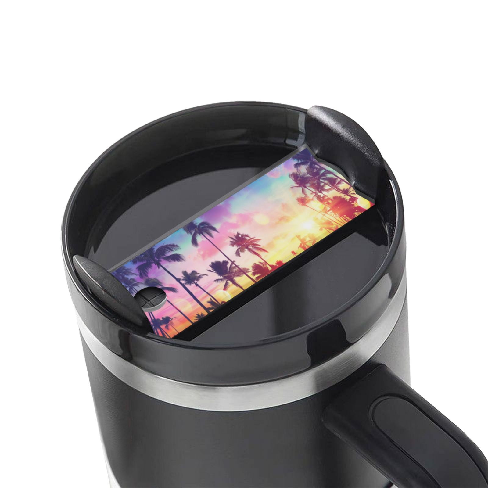 Susaid Tropical Palm Tree at Sunset Print Name Plates Acrylic Lid ...