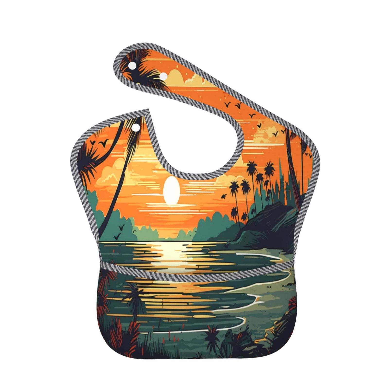 Susaid Tropical Sunset Paradise Print Bibs for Babies Toddlers ...