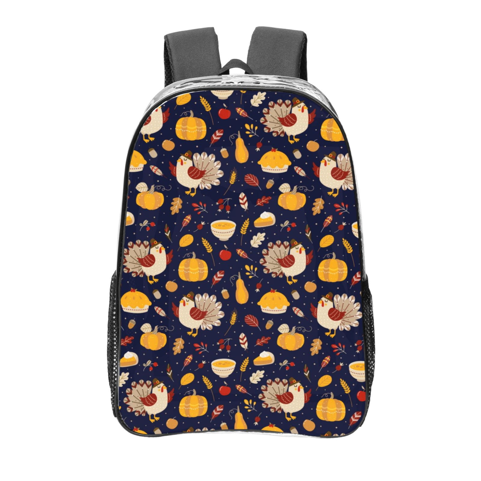 Susaid Turkey And Autumn Print Clear Backpack See Through Transparent ...