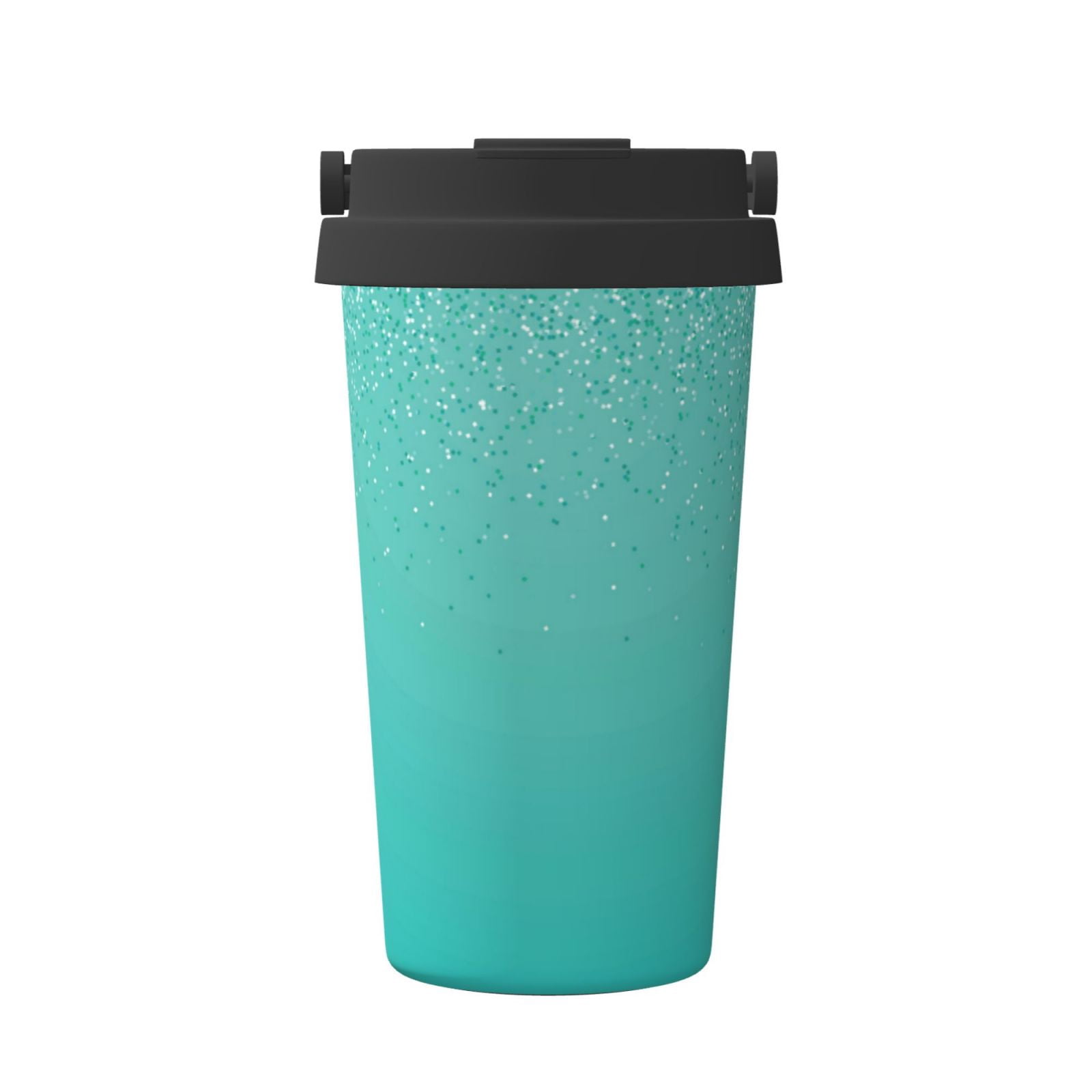 Susaid Turquoise Glitter Print Coffee Travel Mug, Insulated Coffee Mug ...