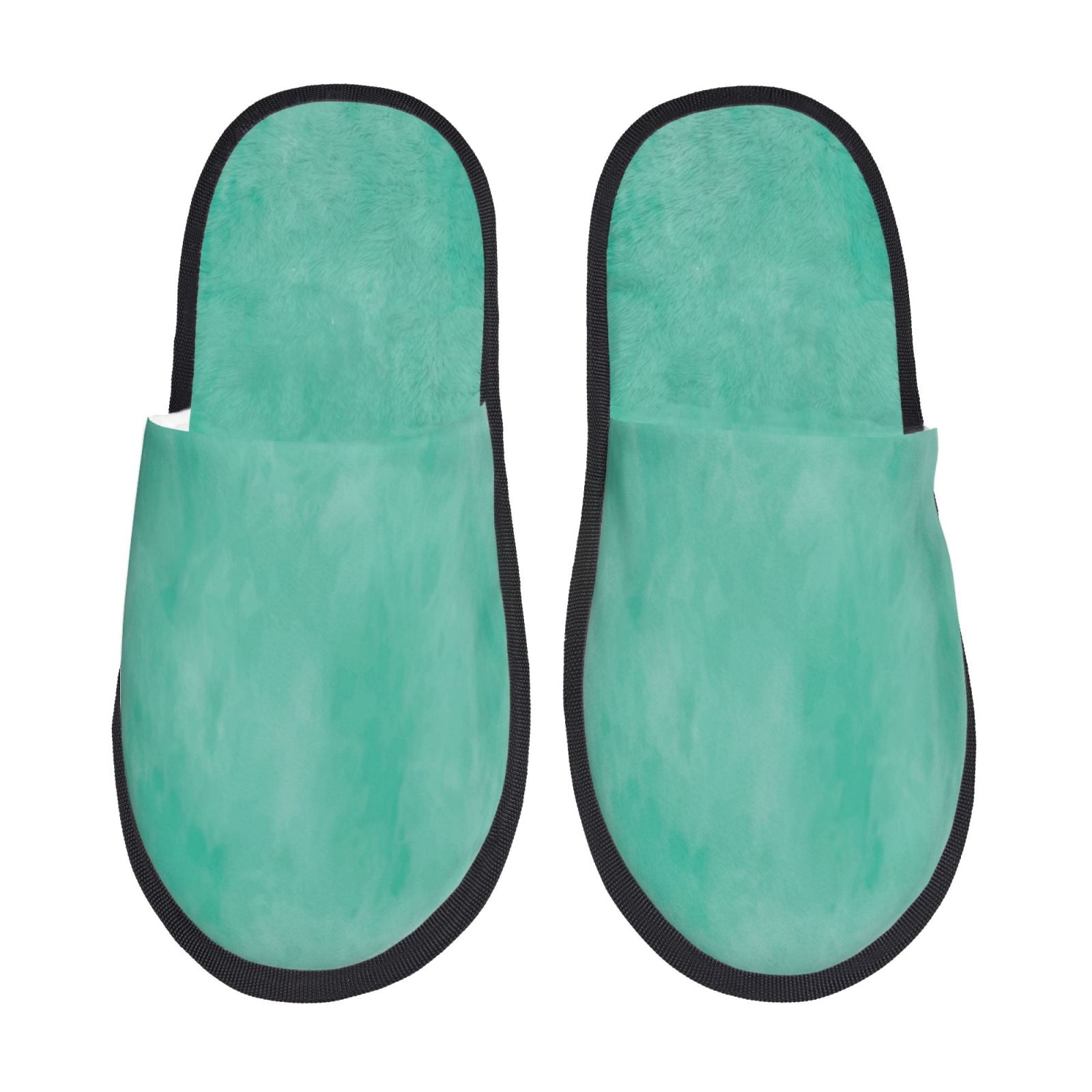 Susaid Turquoise watercolor Print Fuzzy Slippers for Women and Men ...