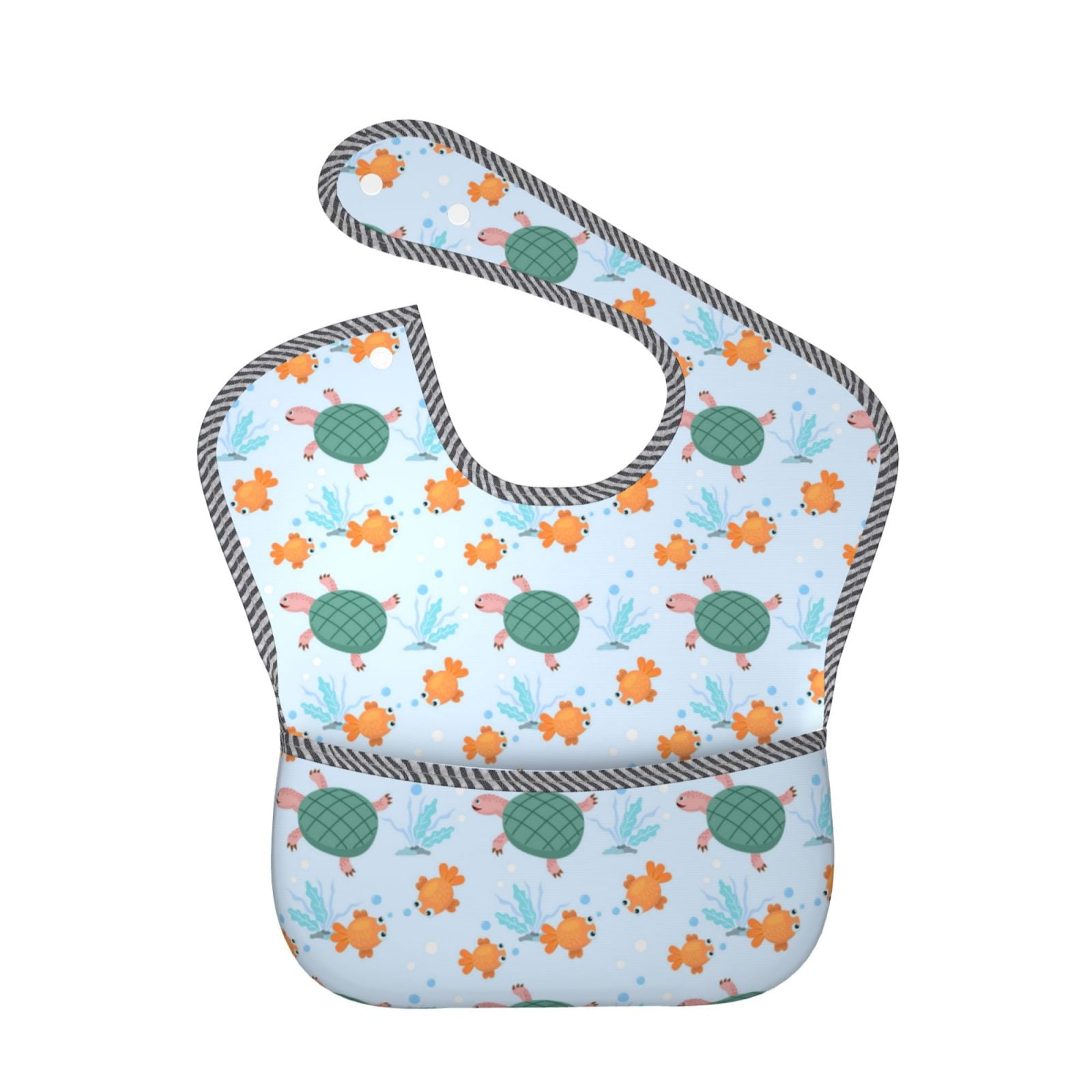 Susaid Turtles And Goldfish Print Bibs for Babies Toddlers Adjustable ...