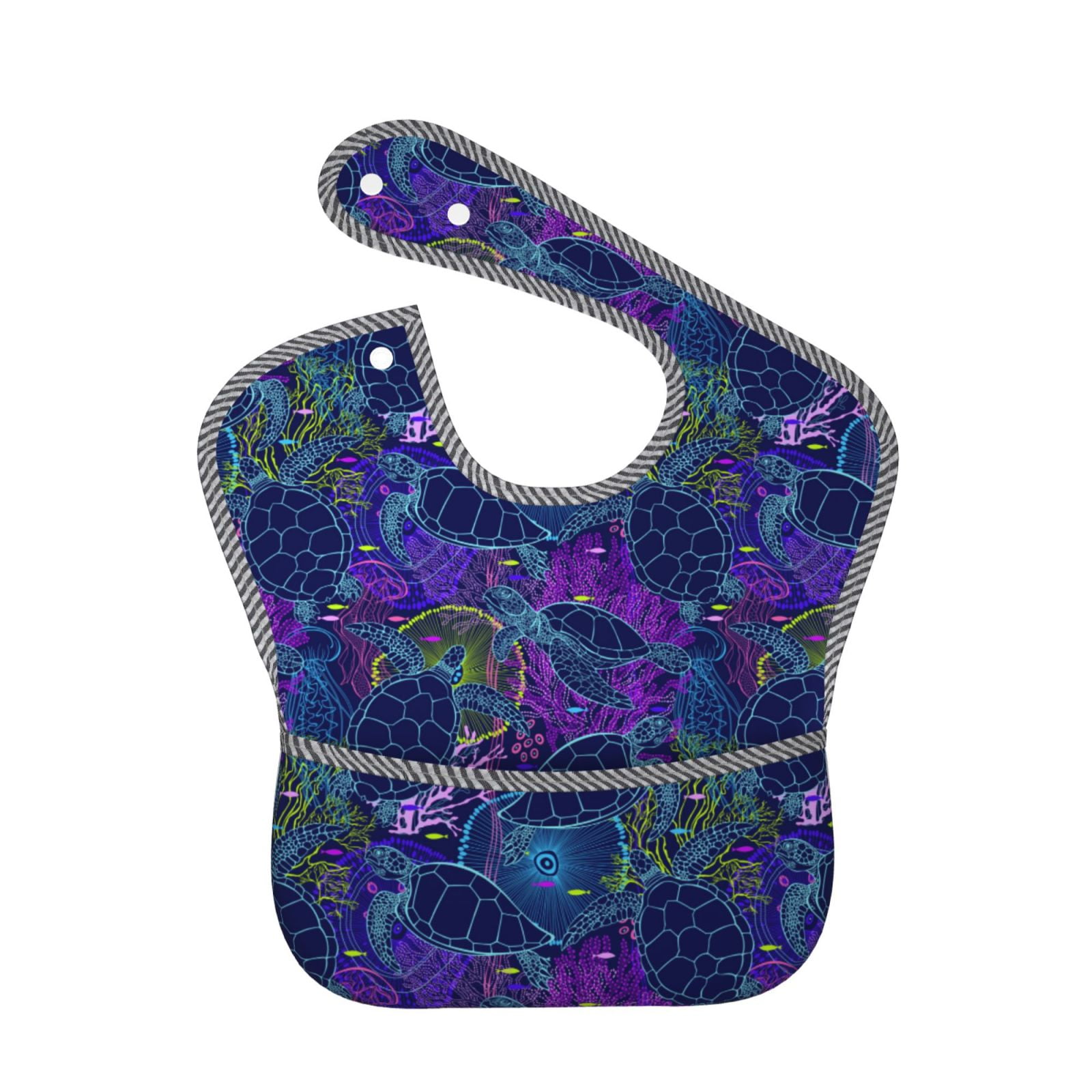 Susaid Turtles Print Bibs for Babies Toddlers Adjustable Waterproof ...