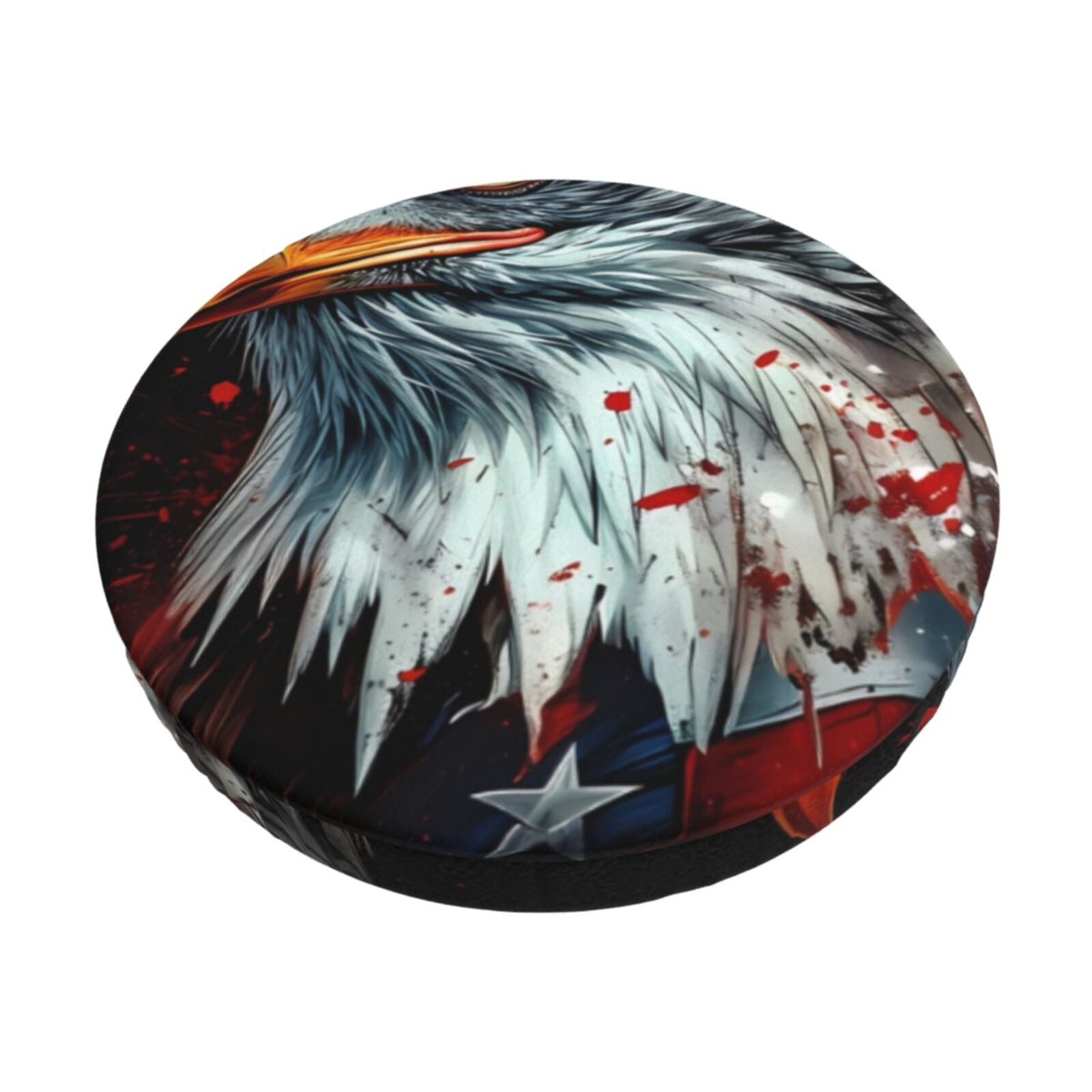 Susaid USA Bald Eagle Print Elastic Bar Stool Cover Personalized Washable Stool Cover for ...