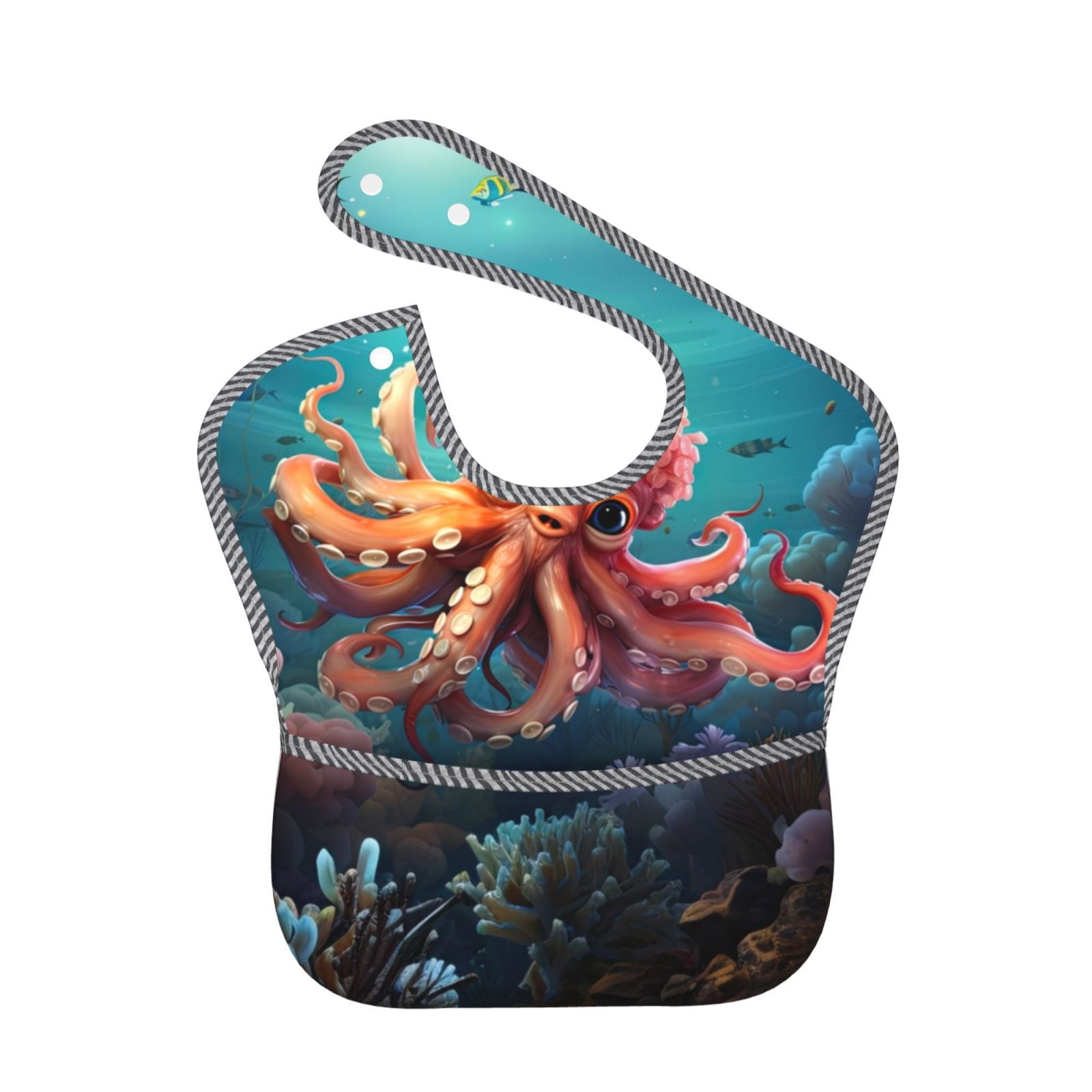 Susaid Underwater Plant Octopus Print Bibs for Babies Toddlers ...