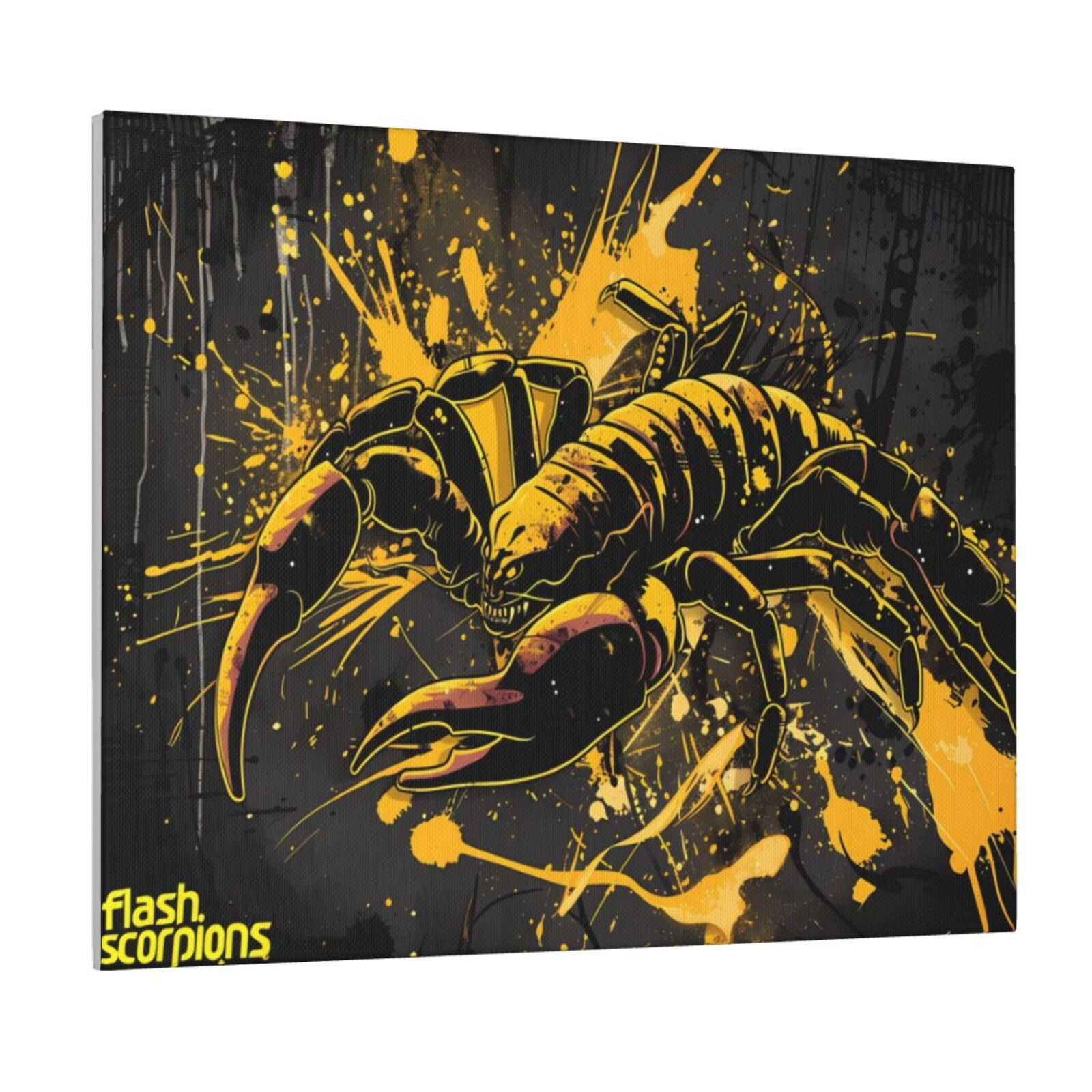 Susaid Urban Graffiti Scorpion Illustration Pattern Canvas Wall Decor ...