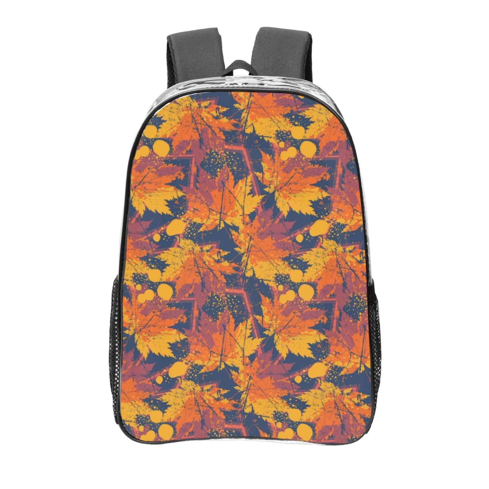 Susaid Vintage Abstract Maple Leaf Art Print Clear Backpack See Through ...