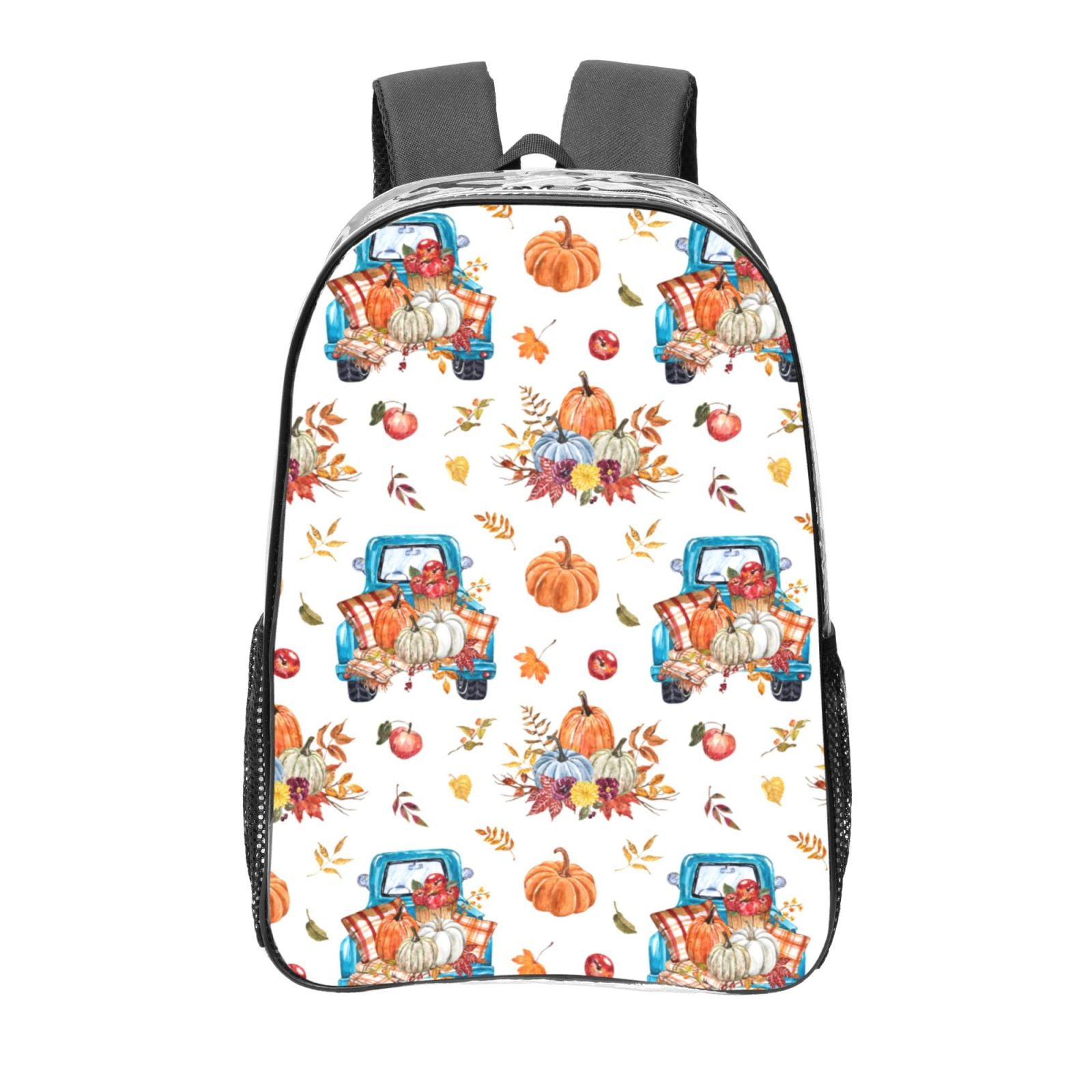 Susaid Vintage Autumn Truck Print Clear Backpack See Through ...