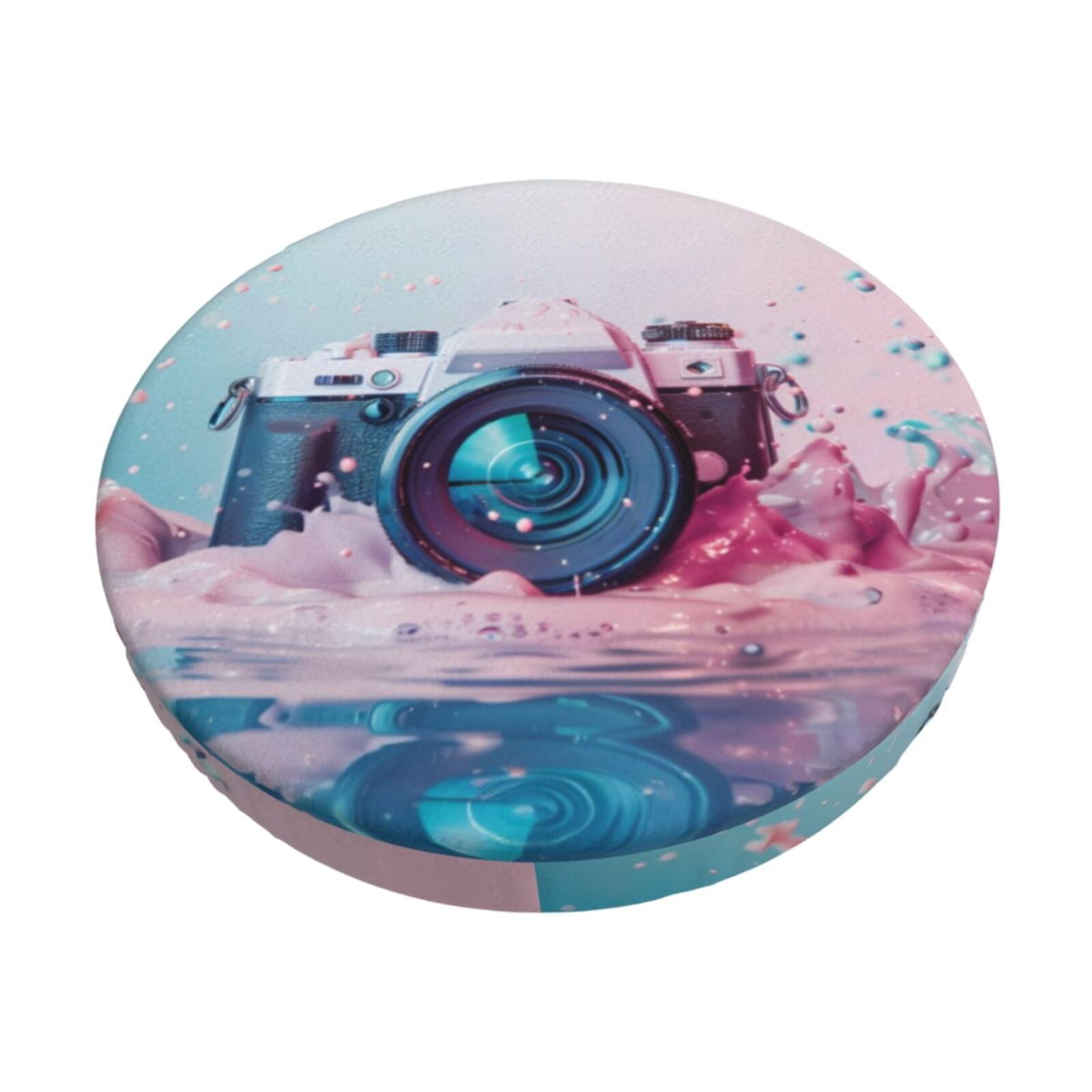 Susaid Vintage Camera Splash Art Print Elastic Bar Stool Cover ...