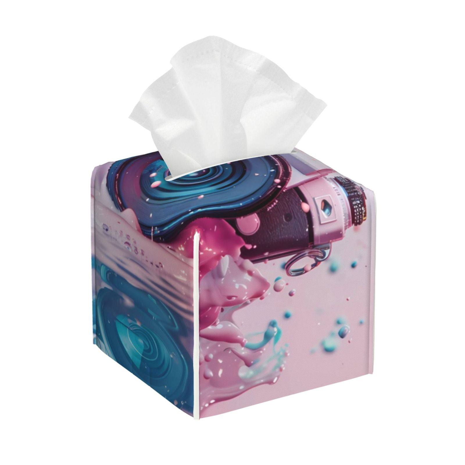Susaid Vintage Camera Splash Art Print PU Leather Tissue Box Cover ...