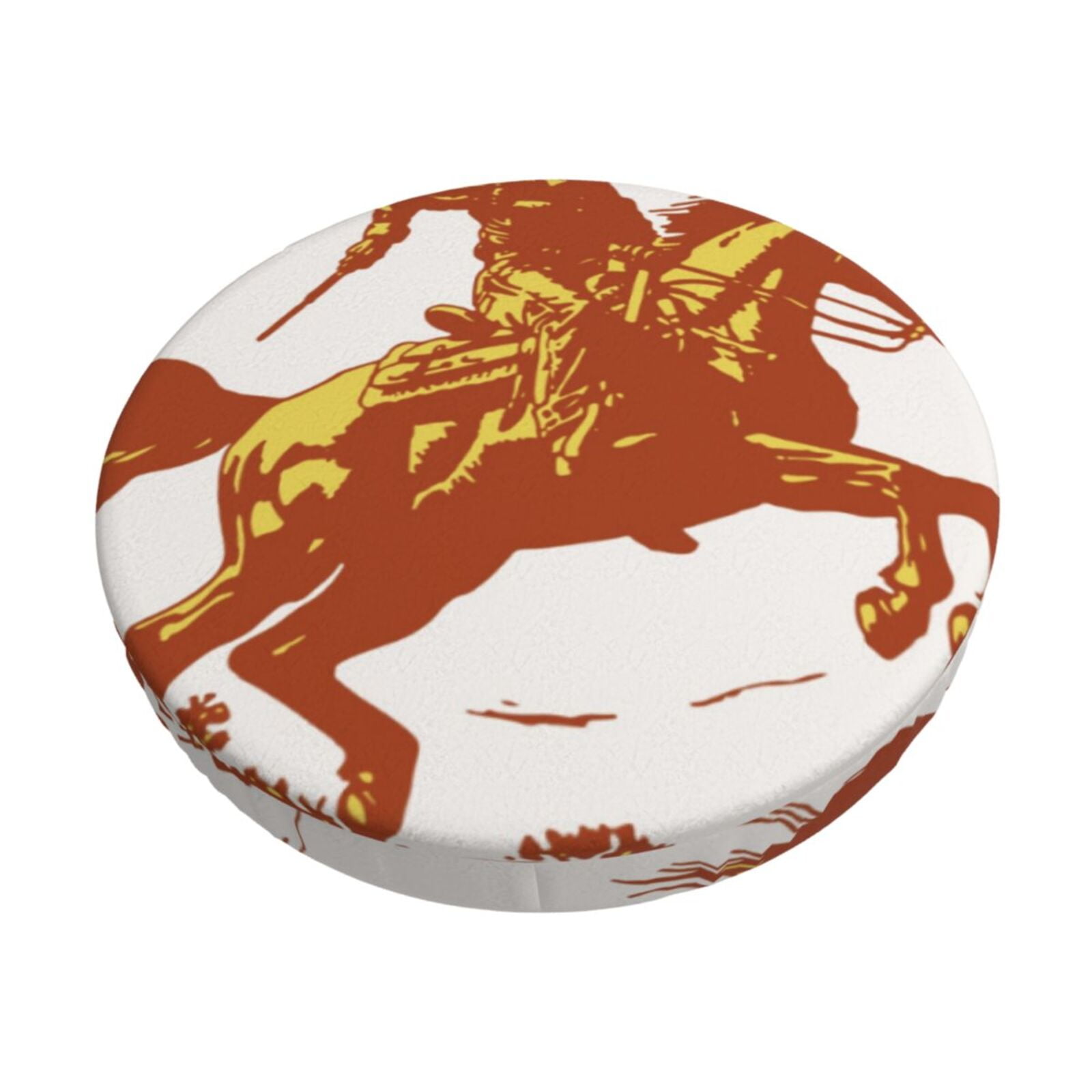 Susaid Vintage Cowboy On A Bronco Horse Print Elastic Bar Stool Cover ...