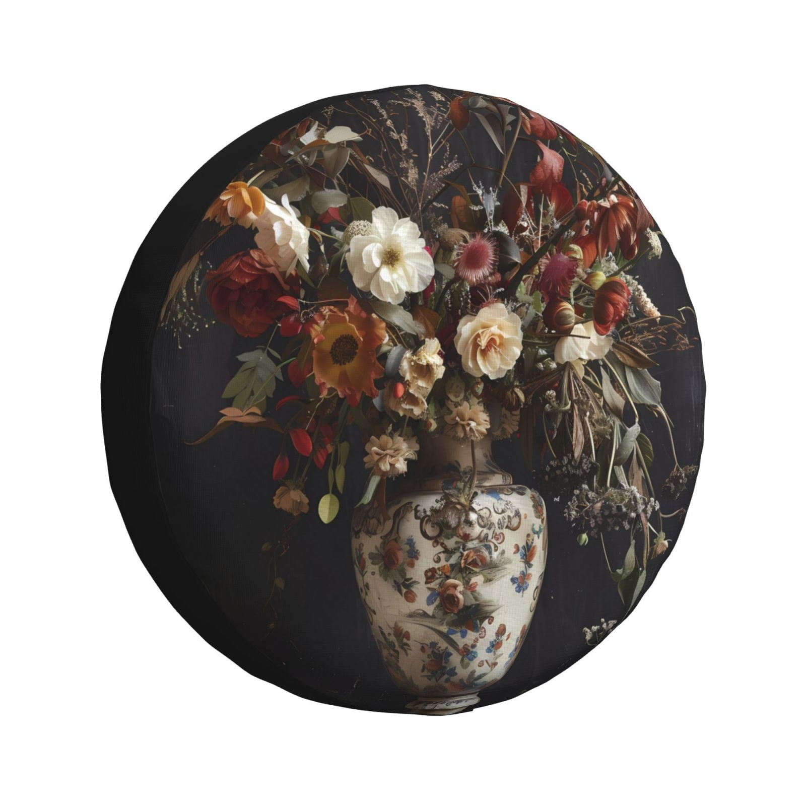 Susaid Vintage Floral Vase A Print Water Proof Spare Tire Cover Wheel ...