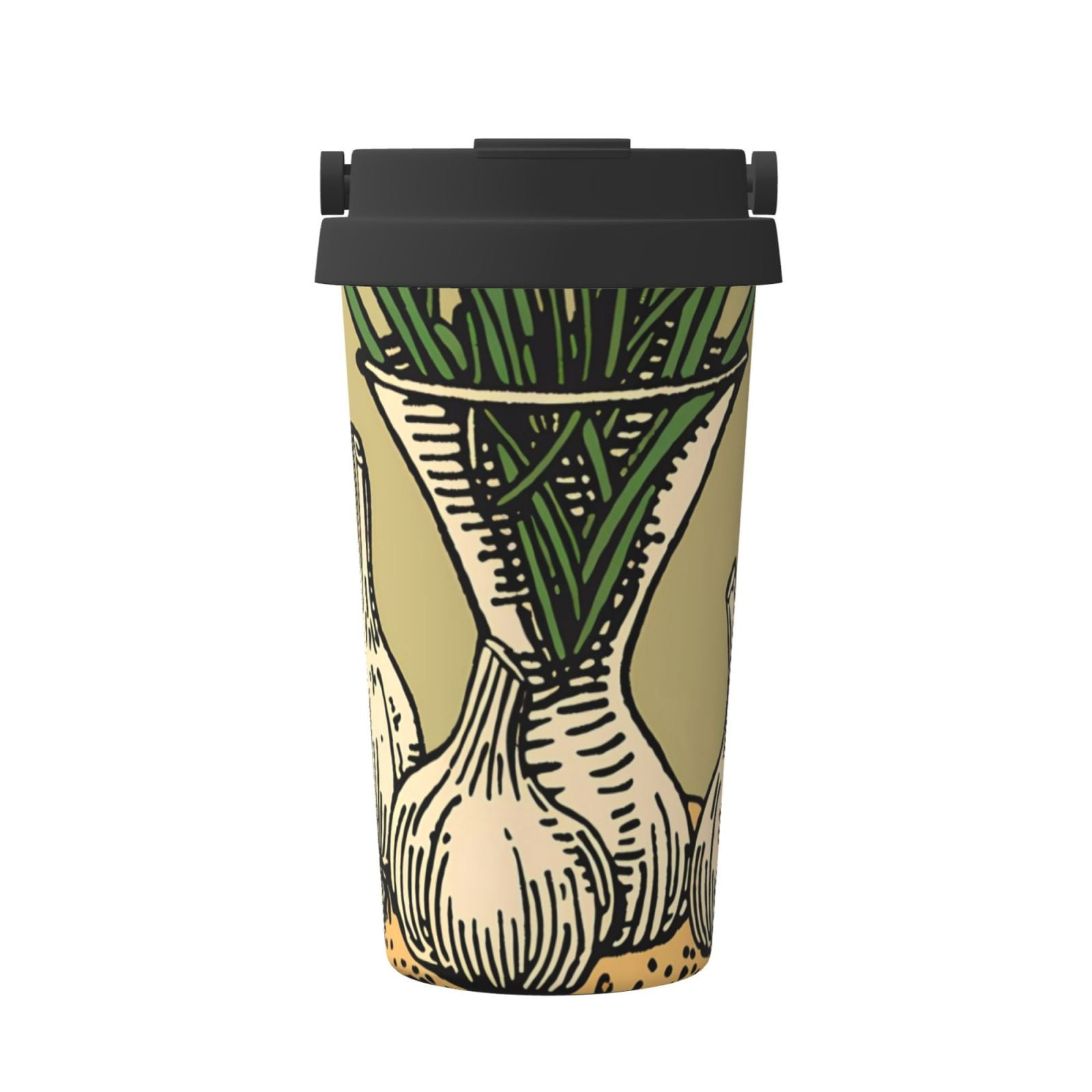 Susaid Vintage Garlic Bread Illustration Print Coffee Travel Mug ...