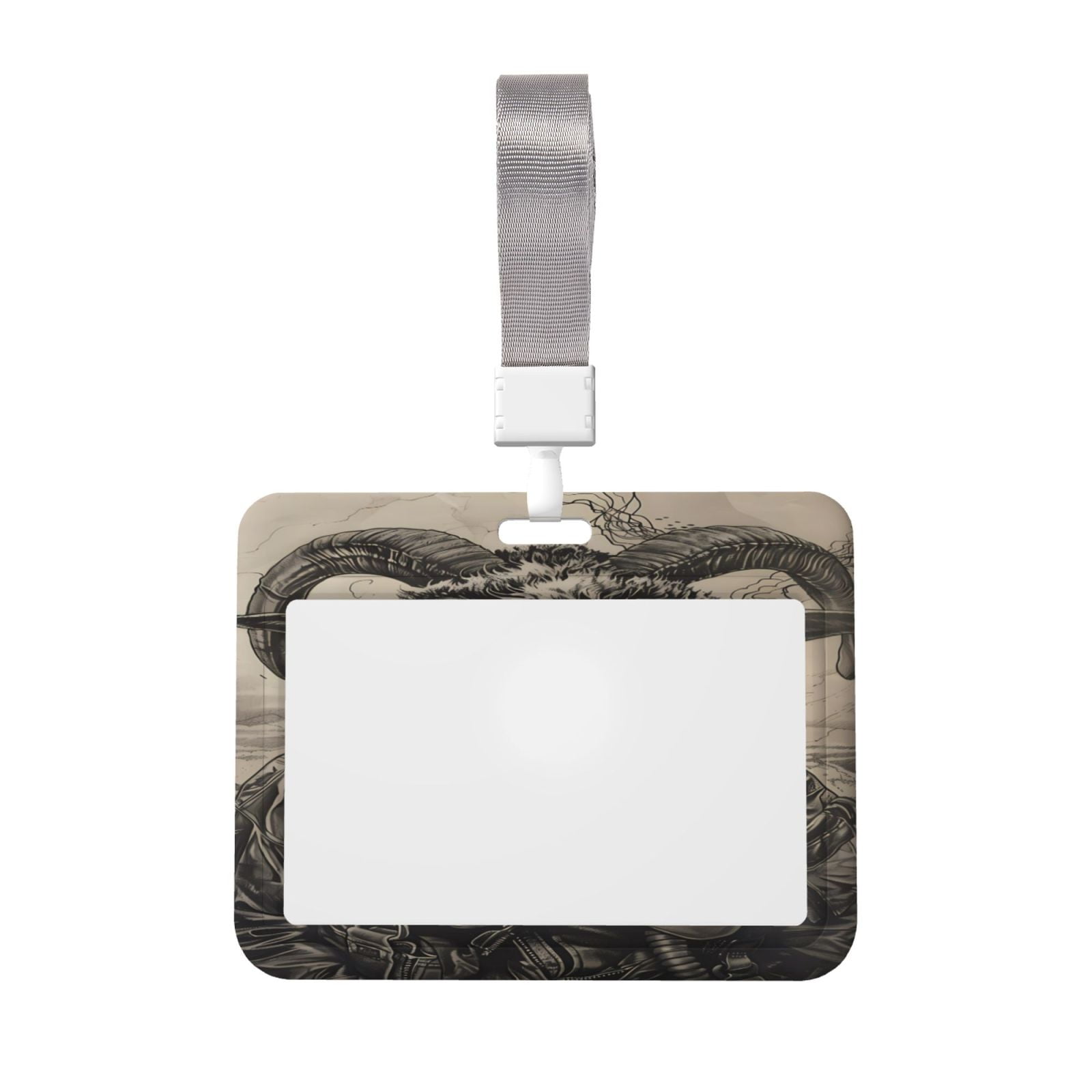 Susaid Vintage Ram Pilot Print ID Badge Holder with Double-Sided ...