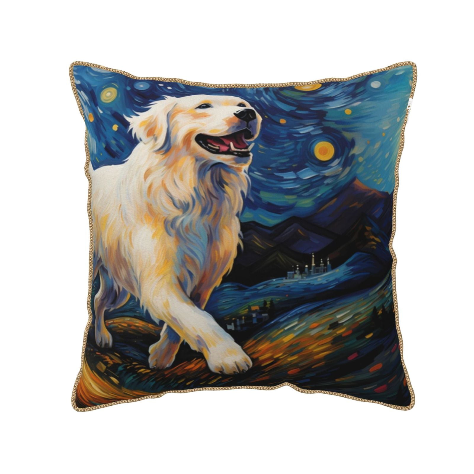 Susaid Vintage Starry Sky Labrador A Print Velvet Throw Pillow Covers ...