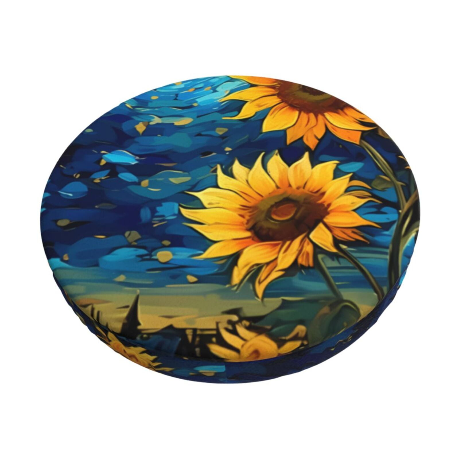 Susaid Vintage Starry Sky Sunflower Print Elastic Bar Stool Cover ...