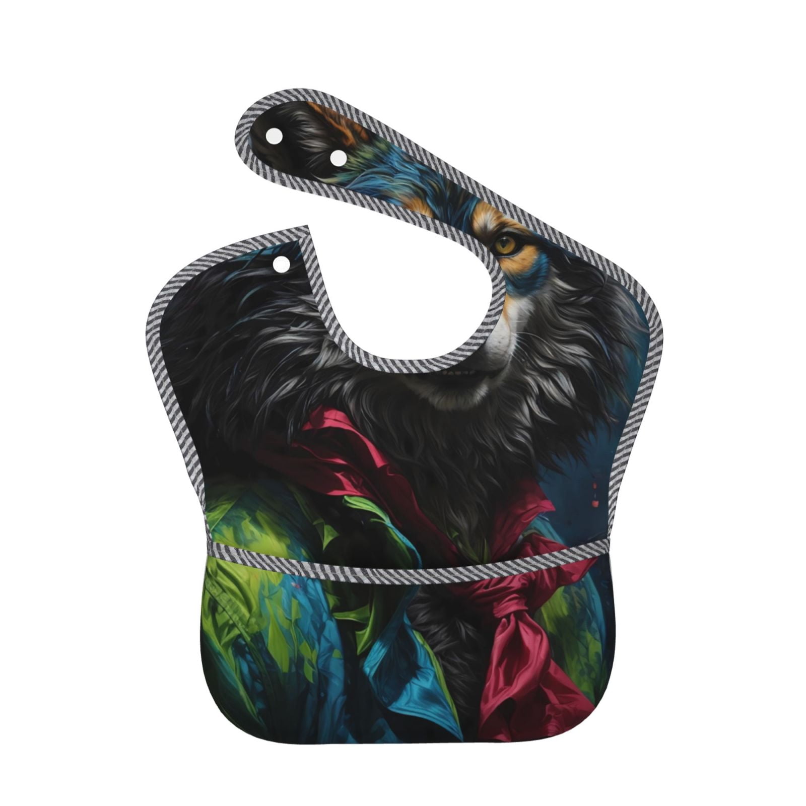 Susaid Vintage Wolf Warrior Print Bibs for Babies Toddlers Adjustable ...