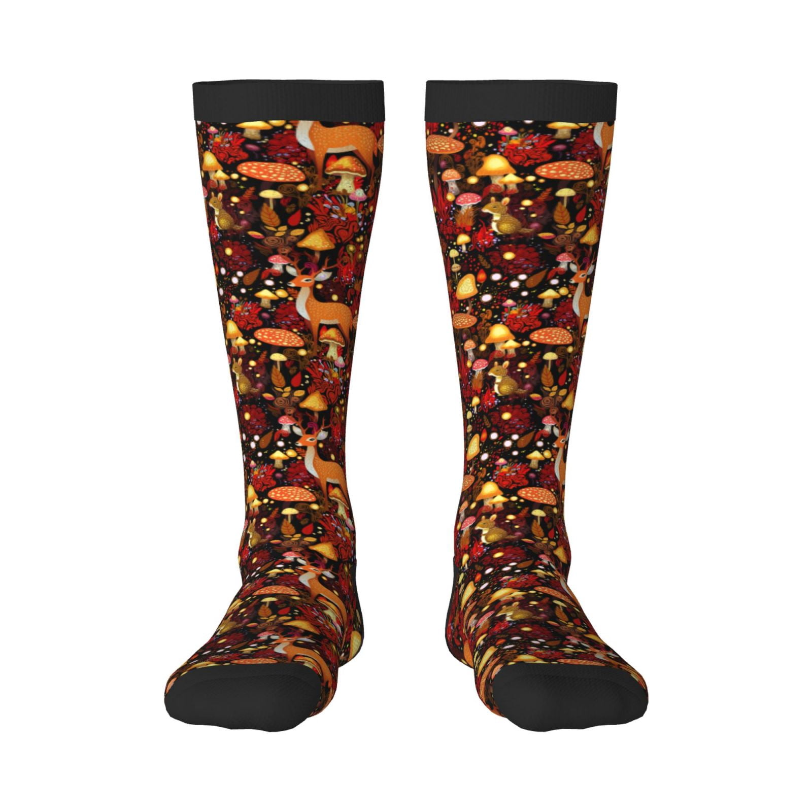 Susaid Warm Forest Plants and Deer Print Thermal Winter Socks for Men ...