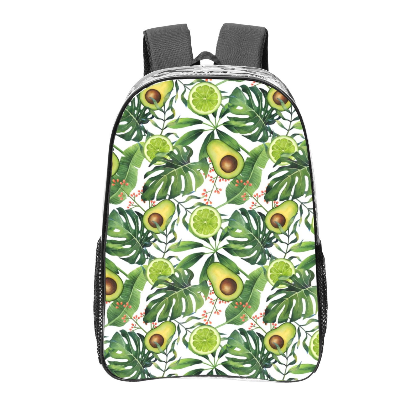 Susaid Watercolor Green Tropical Print Clear Backpack See Through ...
