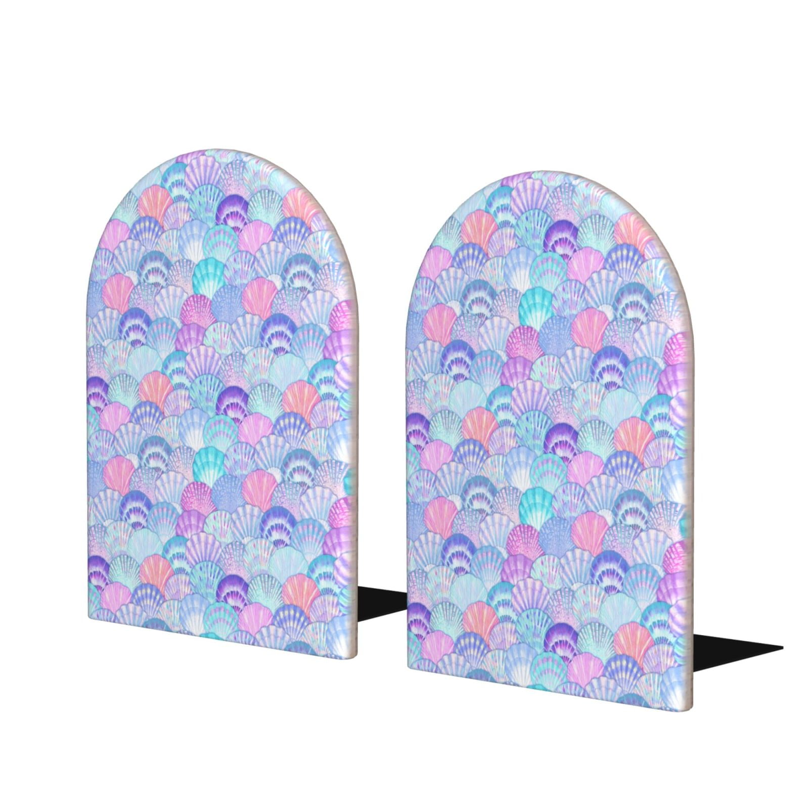 Susaid Watercolor Sea Shells 1 Print Wooden Bookends Decorative Book ...