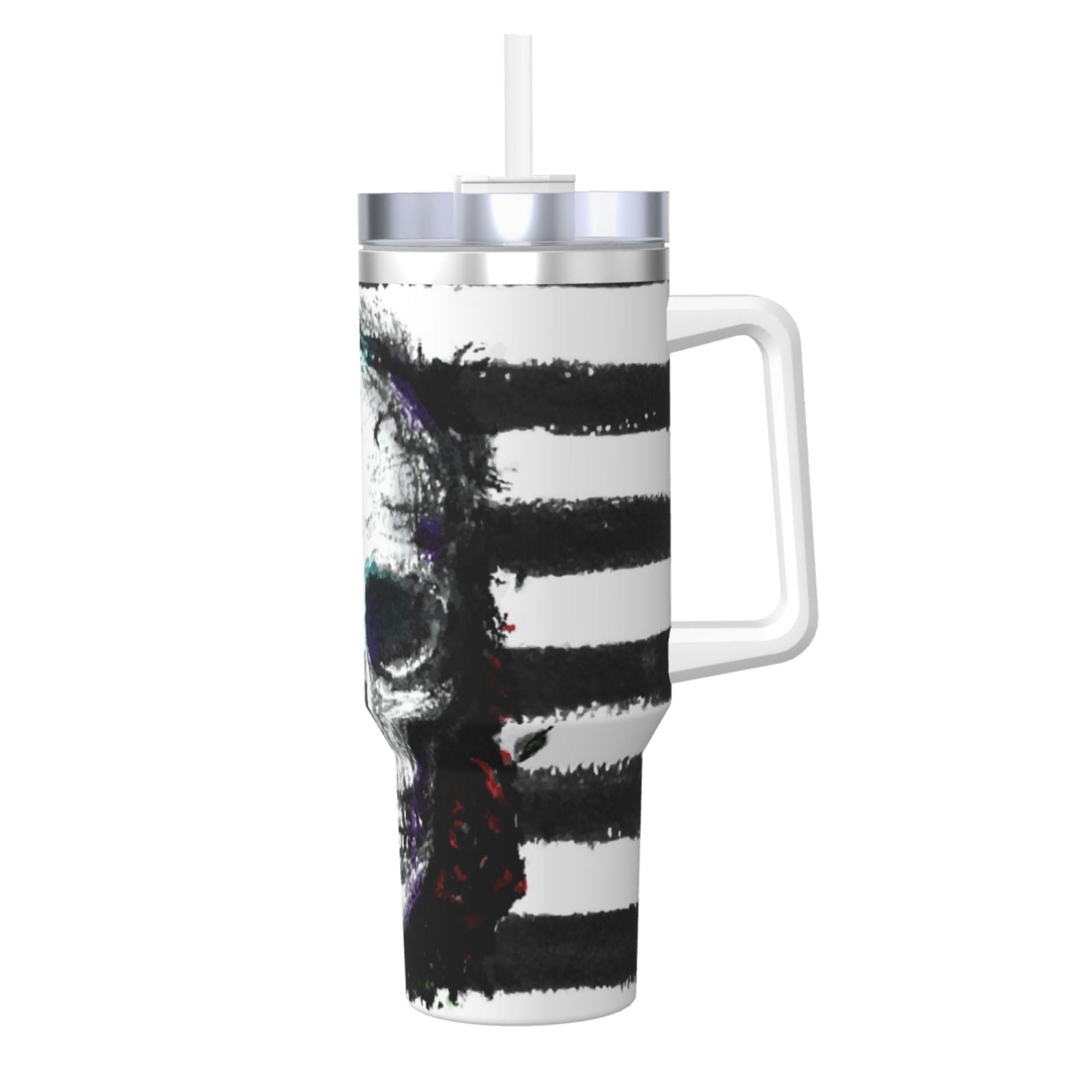 Susaid Watercolor Skull Print Indoor Outdoor Straw Lid 40oz Ice Bully ...