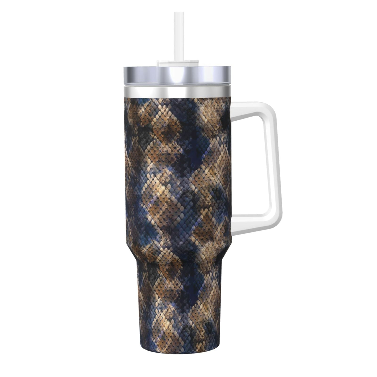 Susaid Watercolor Snake Skin Print Indoor Outdoor Straw Lid 40oz Ice ...
