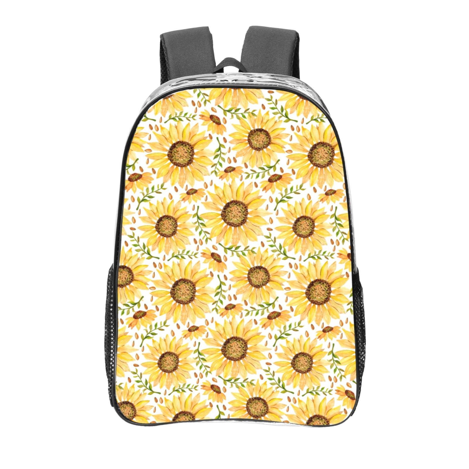 Susaid Watercolor With Sunflowers Print Clear Backpack See Through ...