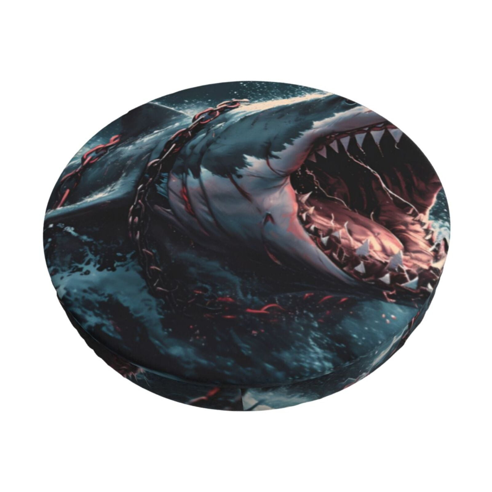 Susaid Wave Chain Shark Print Elastic Bar Stool Cover Personalized ...