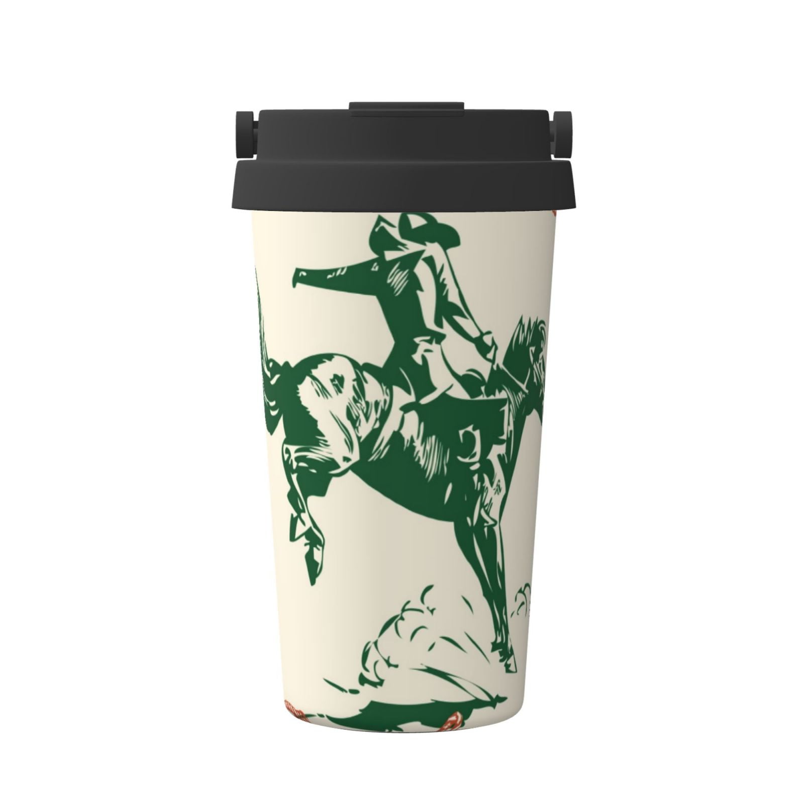 Susaid West Cowboys Print Coffee Travel Mug, Insulated Coffee Mug with ...