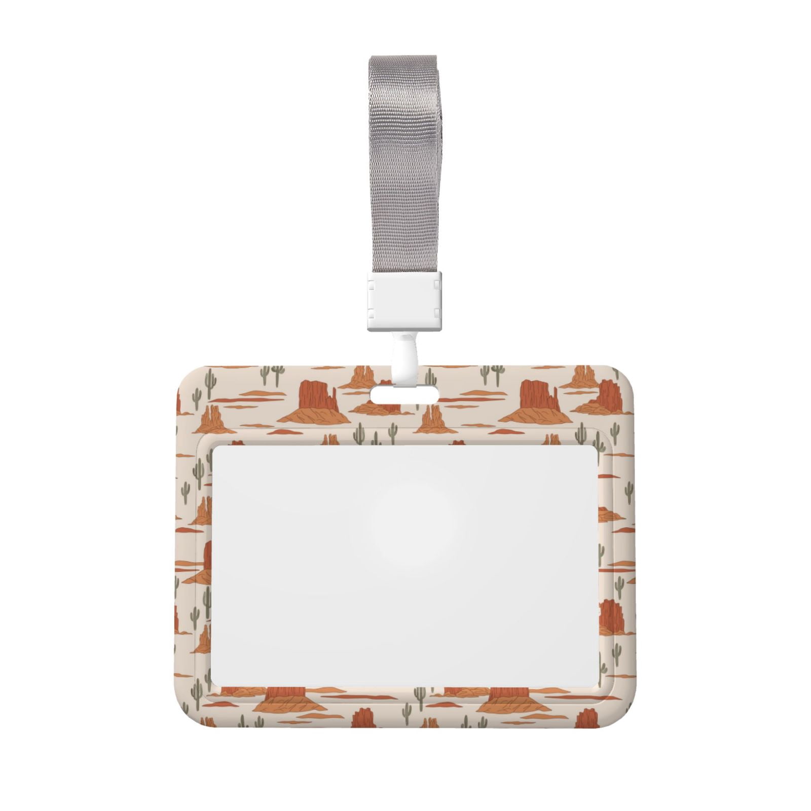 Susaid Western Desert Nature Landscape Print ID Badge Holder with ...