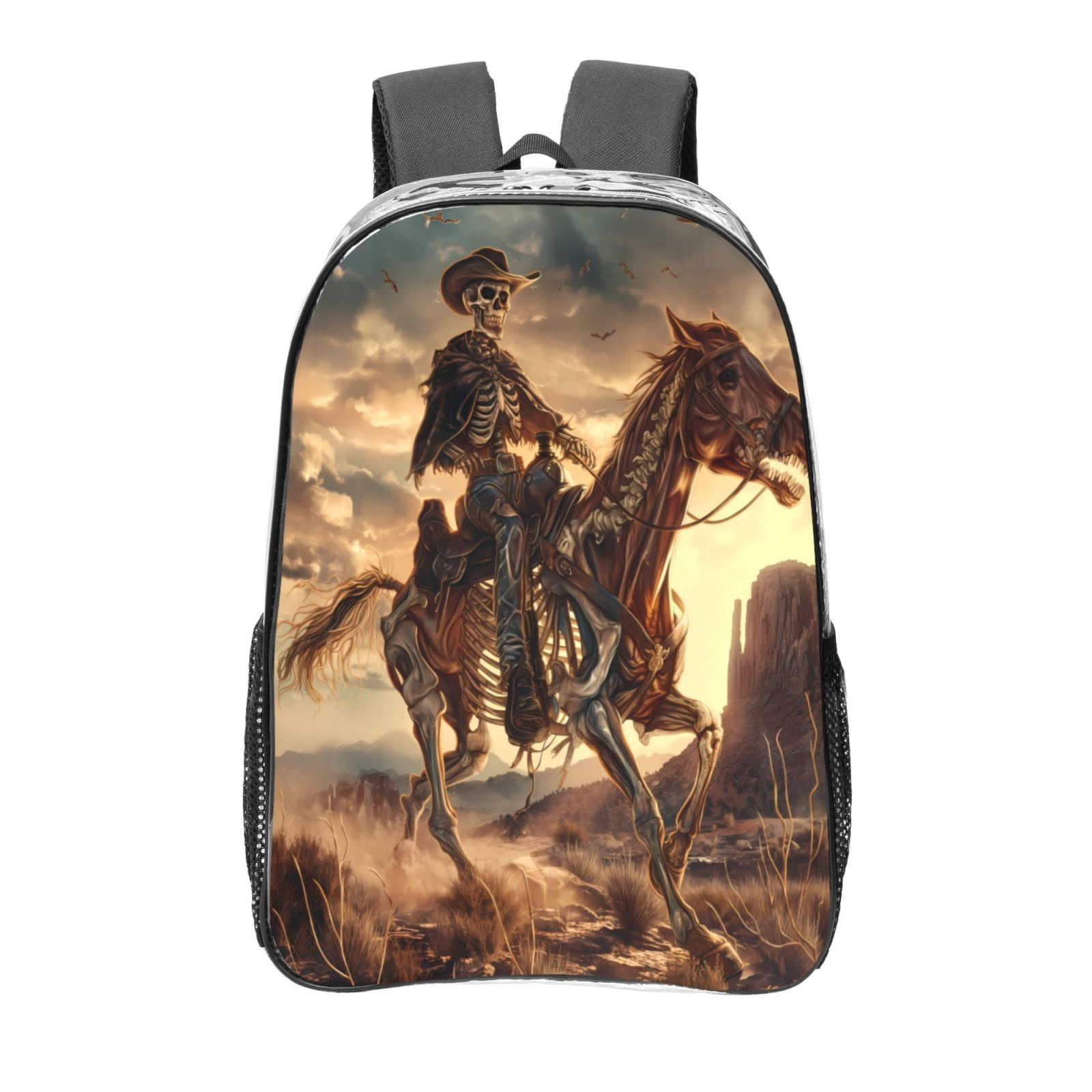 Susaid Western Skeleton Cowboy Horse Print Clear Backpack See Through ...