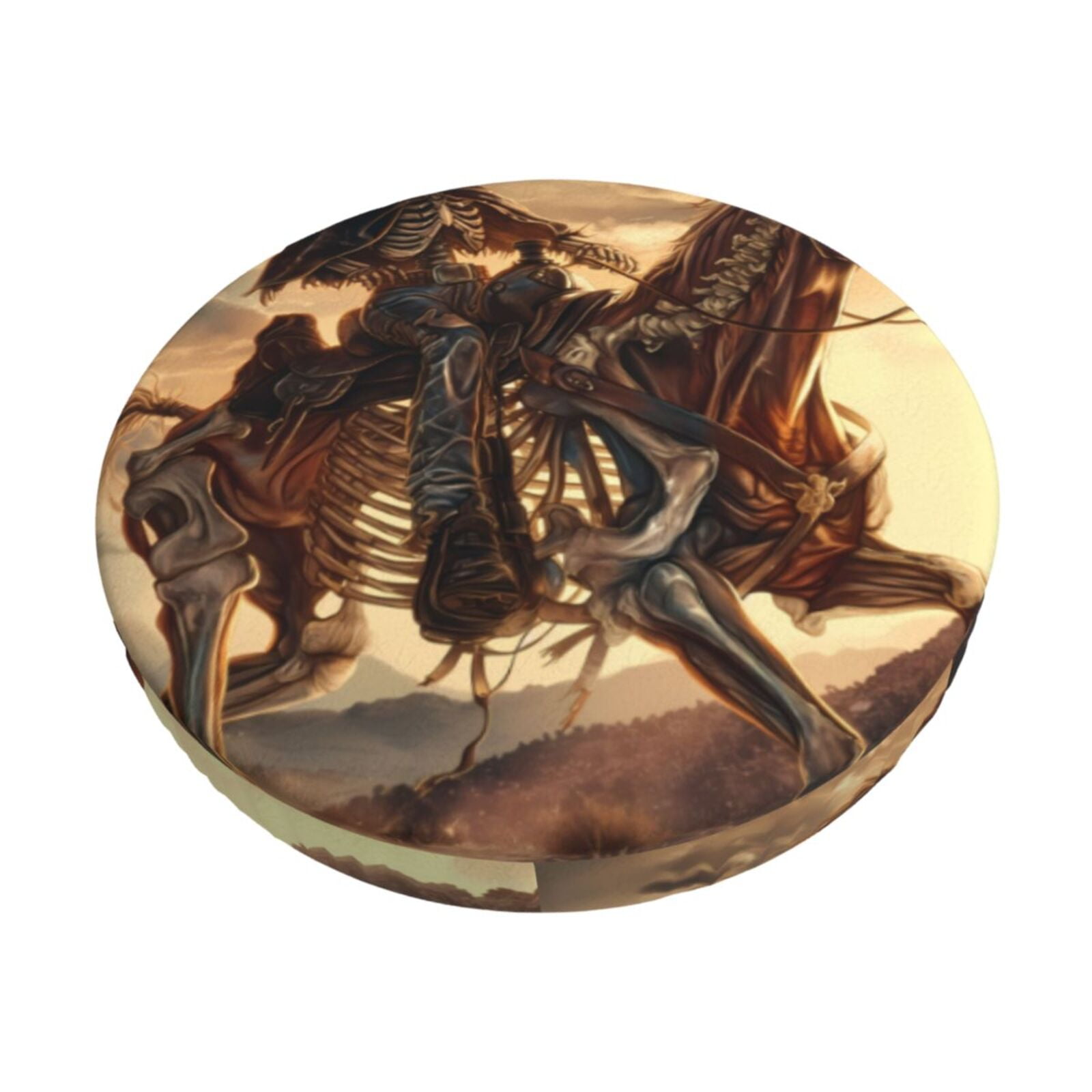 Susaid Western Skeleton Cowboy Horse Print Elastic Bar Stool Cover ...