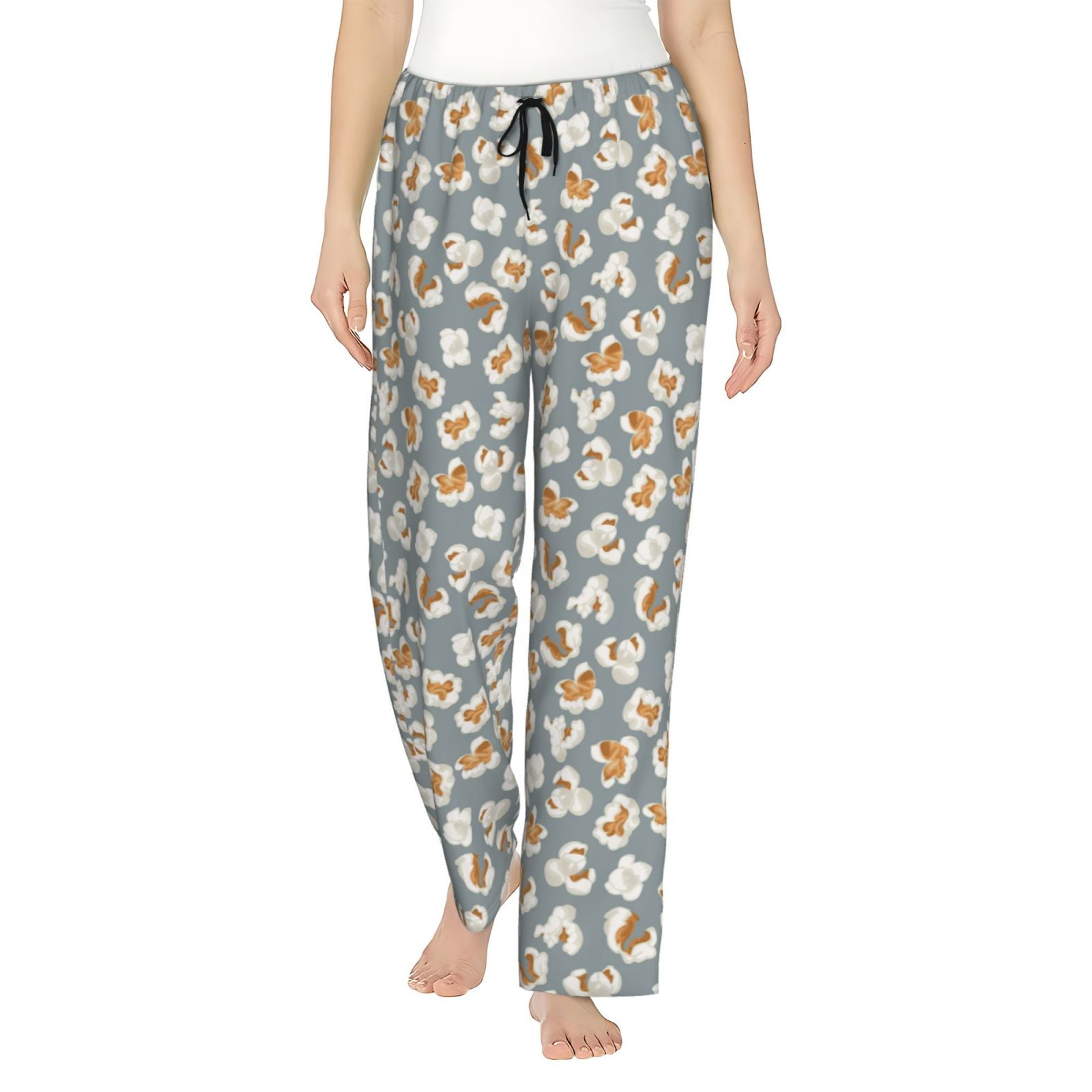 Susaid White Popcorn Print Women Relaxing Pajama Pants Comfy Pj Bottoms ...