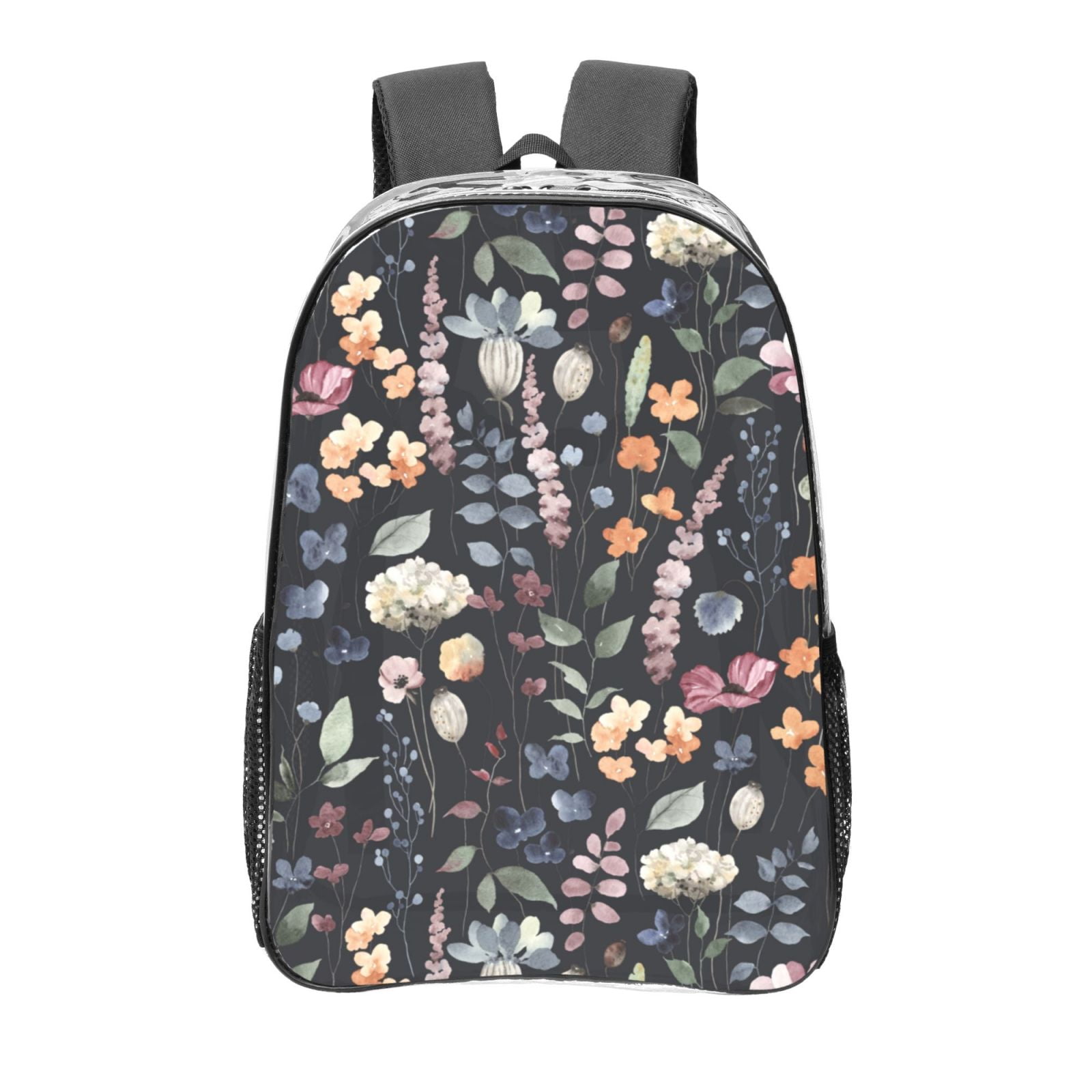 Susaid Wildflower Watercolor 1 Print Clear Backpack See Through ...