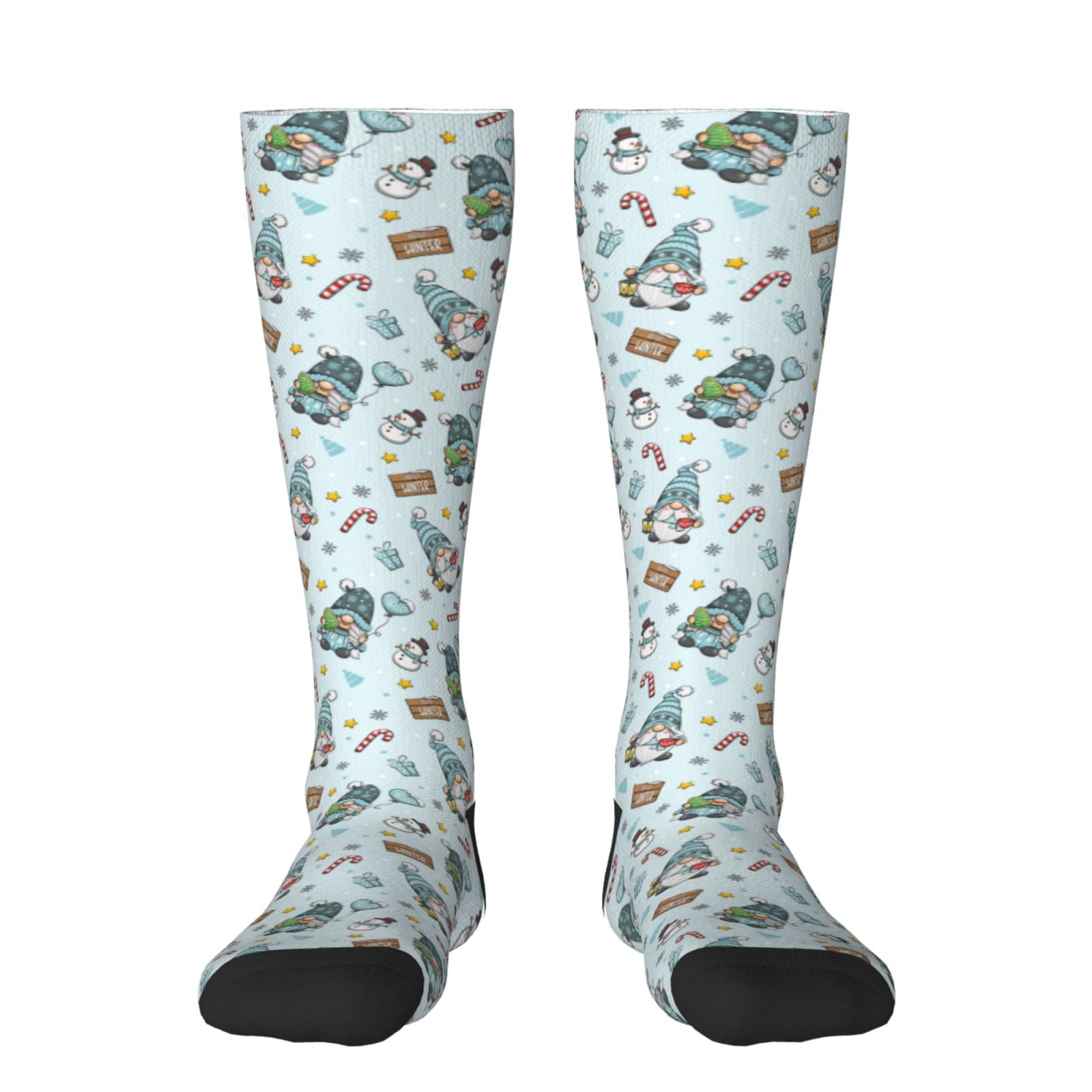 Susaid Winter Wonderland Light Blue Print Thermal Winter Socks for Men ...