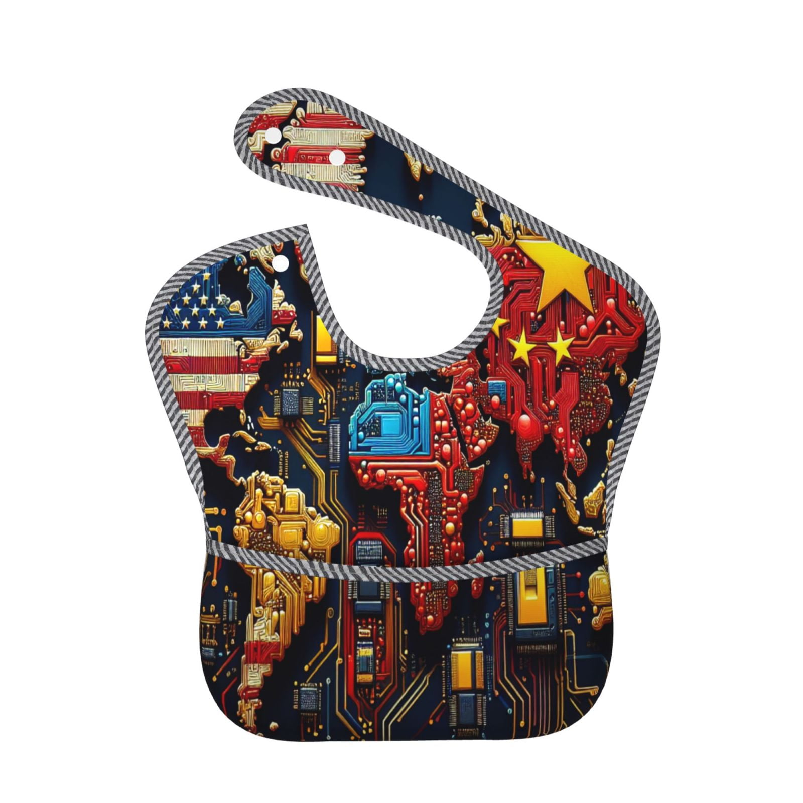 Susaid World Map Of Digital Circuits Print Bibs for Babies Toddlers ...