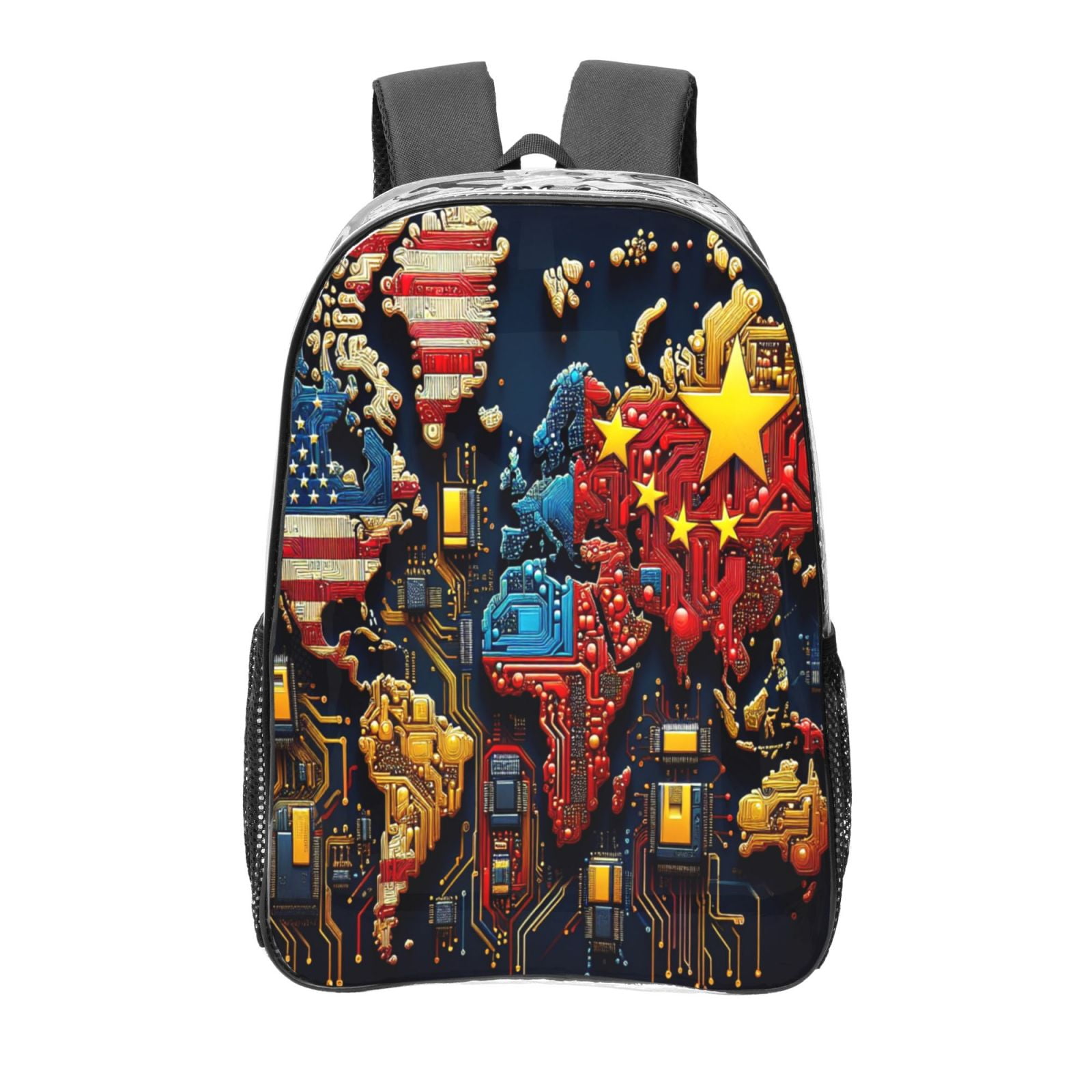 Susaid World Map Of Digital Circuits Print Clear Backpack See Through ...
