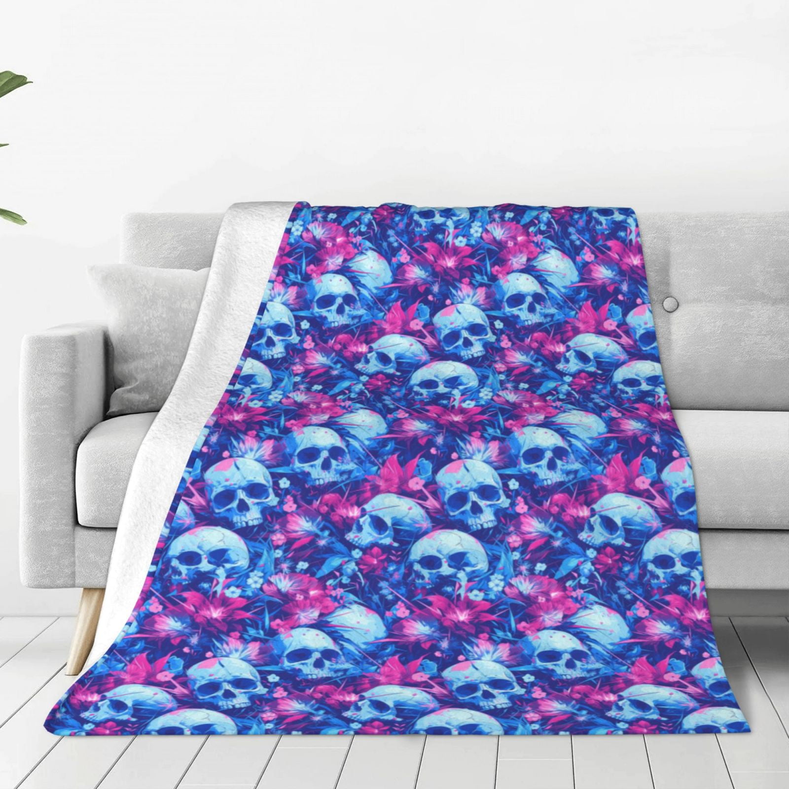 Susaid blue Skull purple flower Print Microfiber Cleaning Cloth, Multi ...