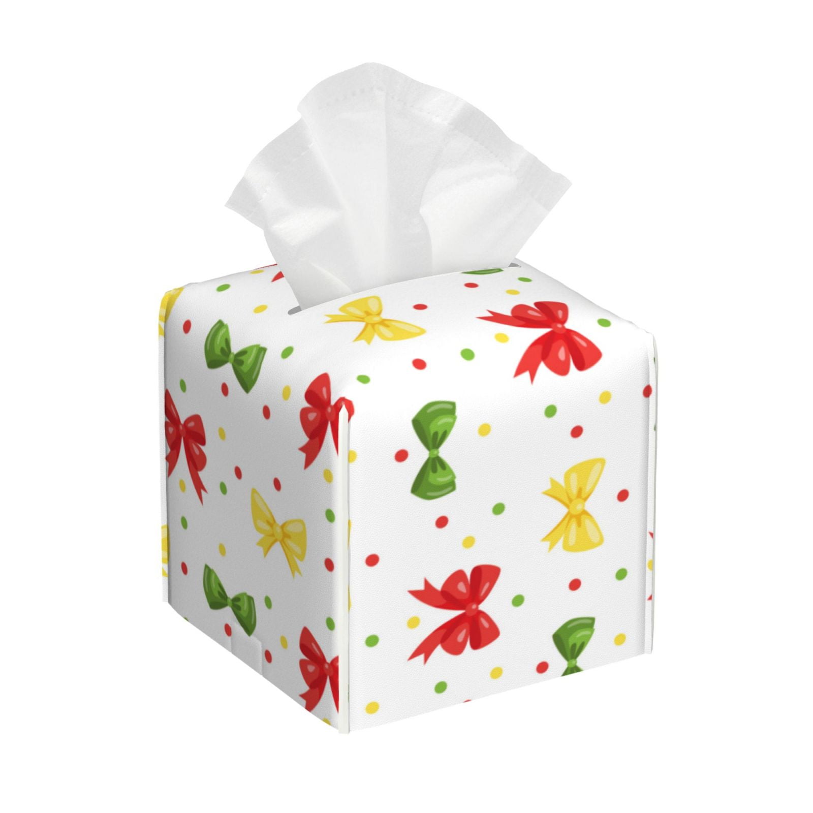 Susaid cartoon colorful Bow tie Print PU Leather Tissue Box Cover ...