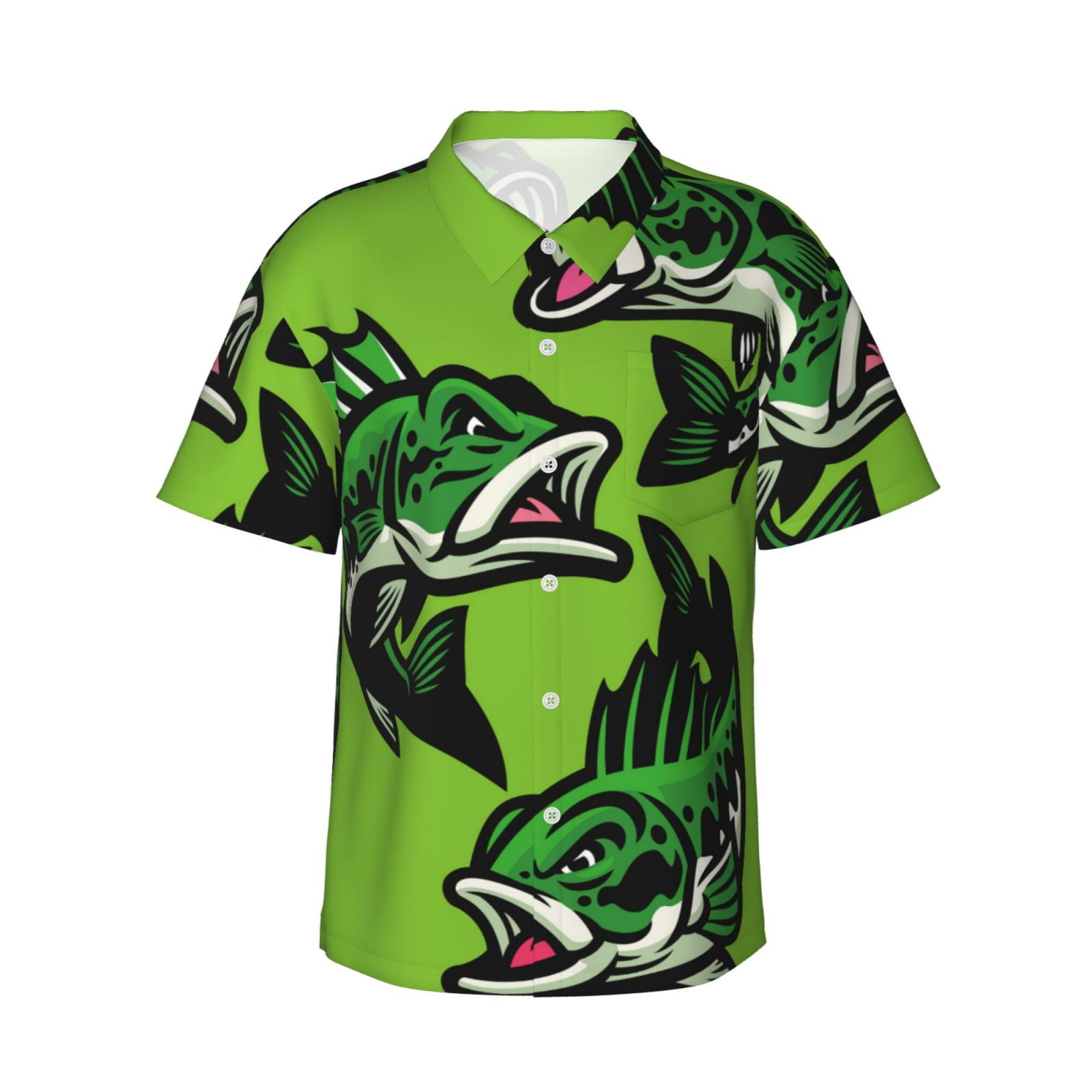 Susaid cartoon largemouth bass fish Print Hawaiian Shirts for Men Women ...