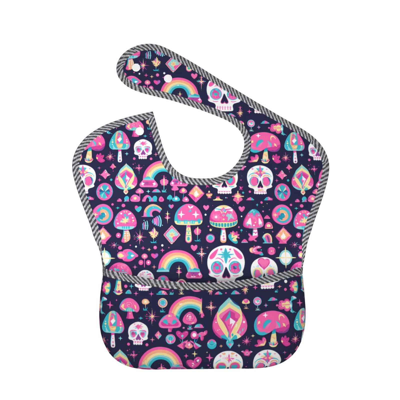 Susaid cute Skull rainbow mushroom Print Bibs for Babies Toddlers ...